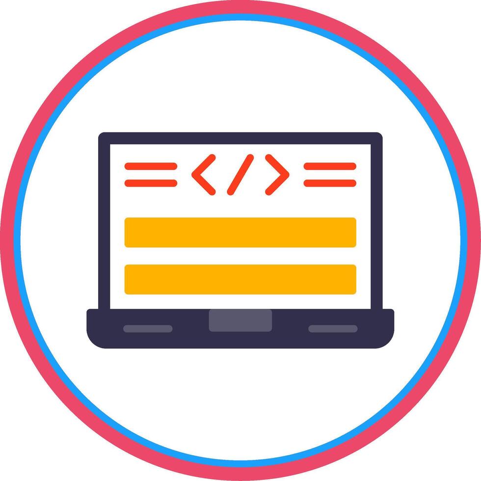 Html Code Flat Circle Icon 43650850 Vector Art at Vecteezy