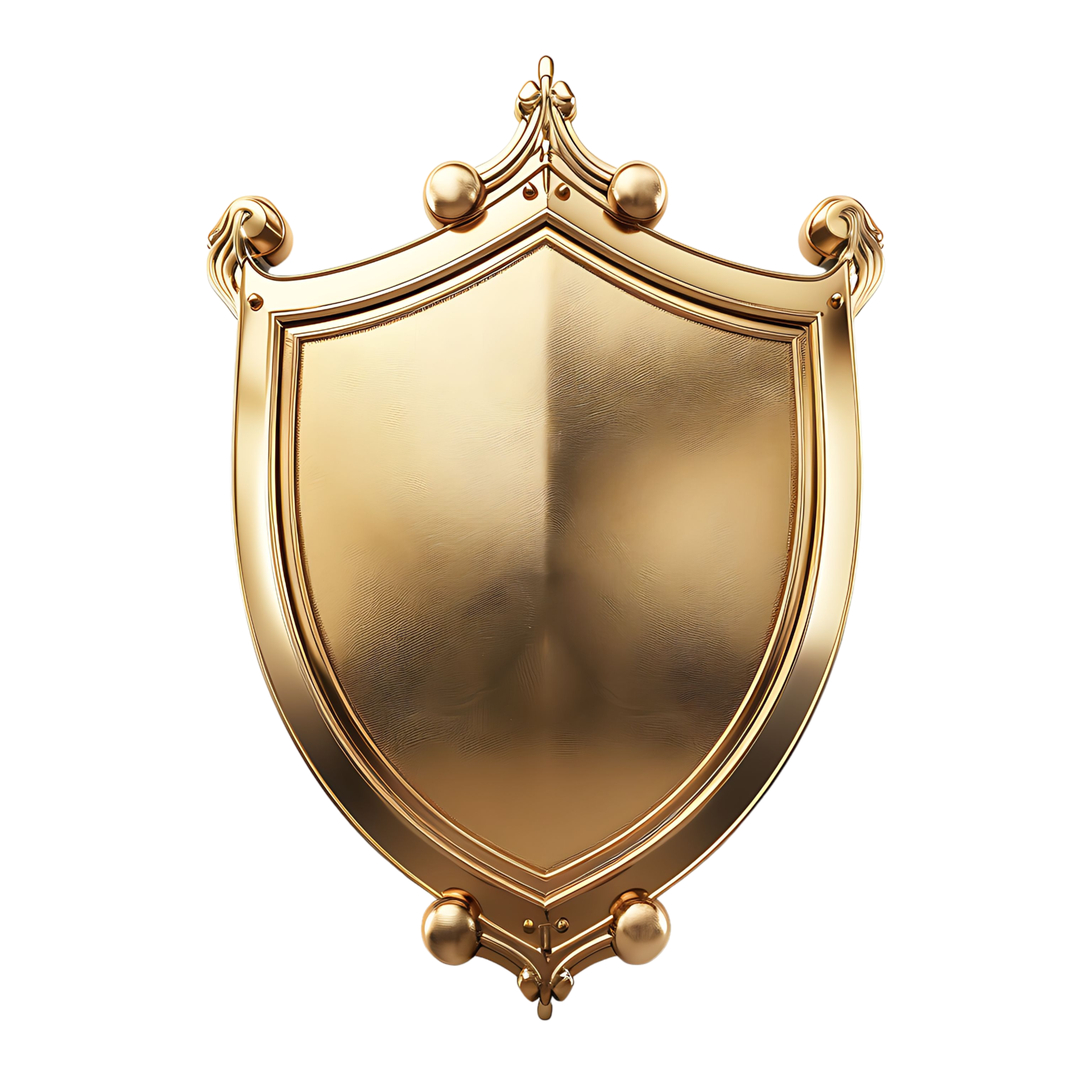 Golden Shield On Isolated Background 43659730 Png