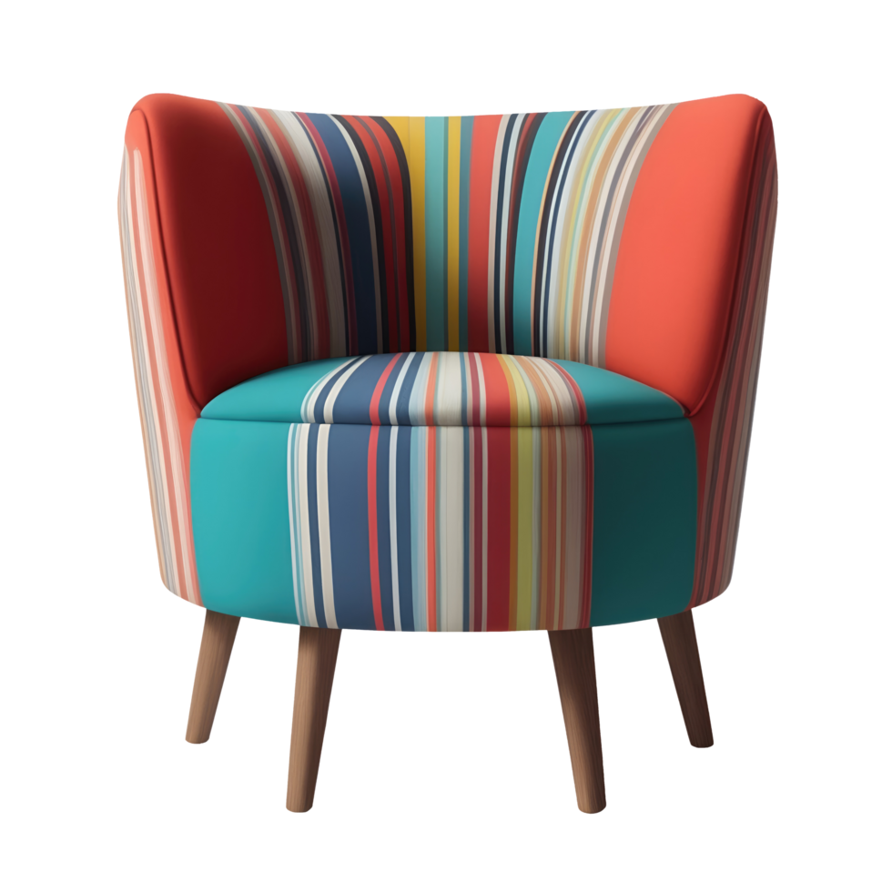 Modern realistic colorful round armchair isolated on transparent ...