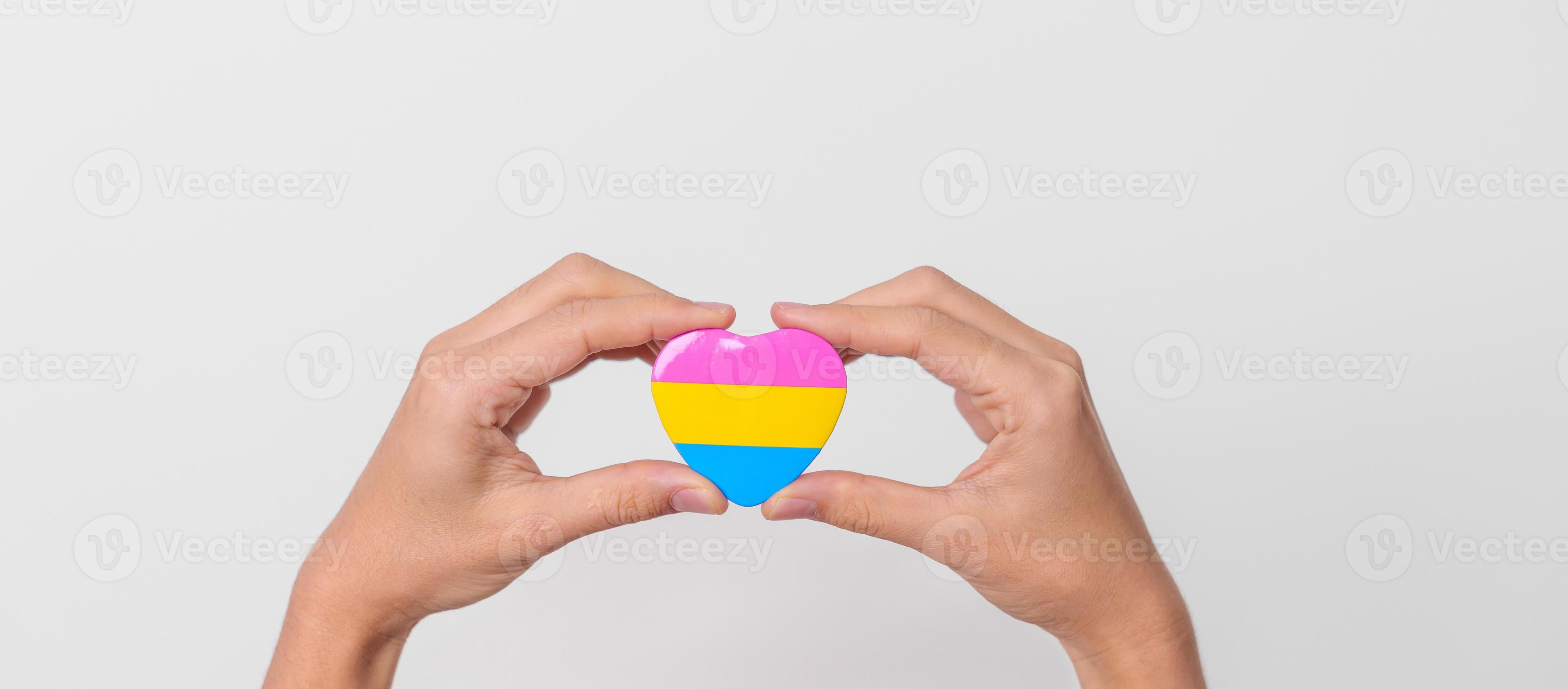 Pansexual Pride Day And Lgbt Pride Month Concept Hand Holding Pink