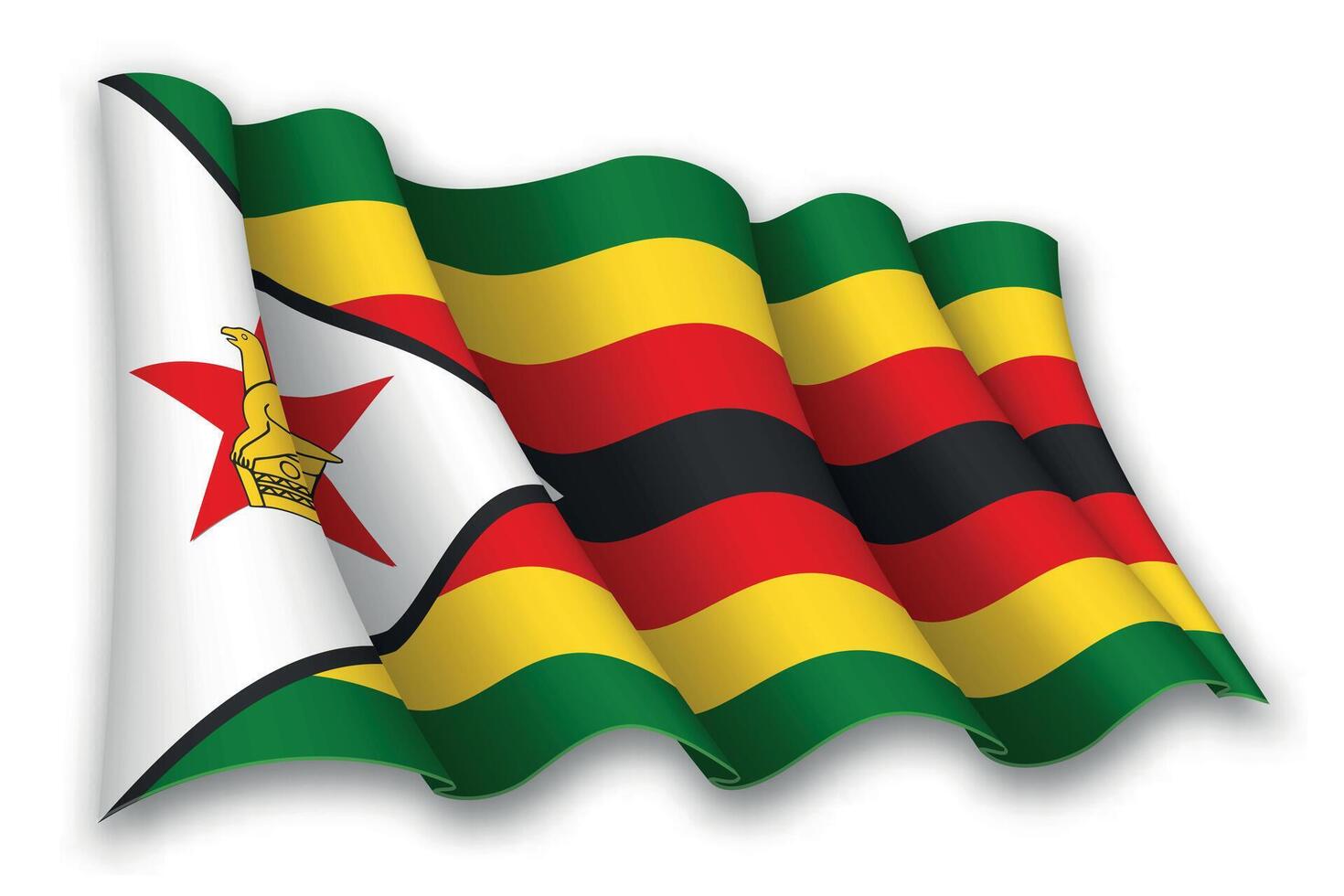 Realistic Waving Flag Of Zimbabwe 43699450 Vector Art At Vecteezy