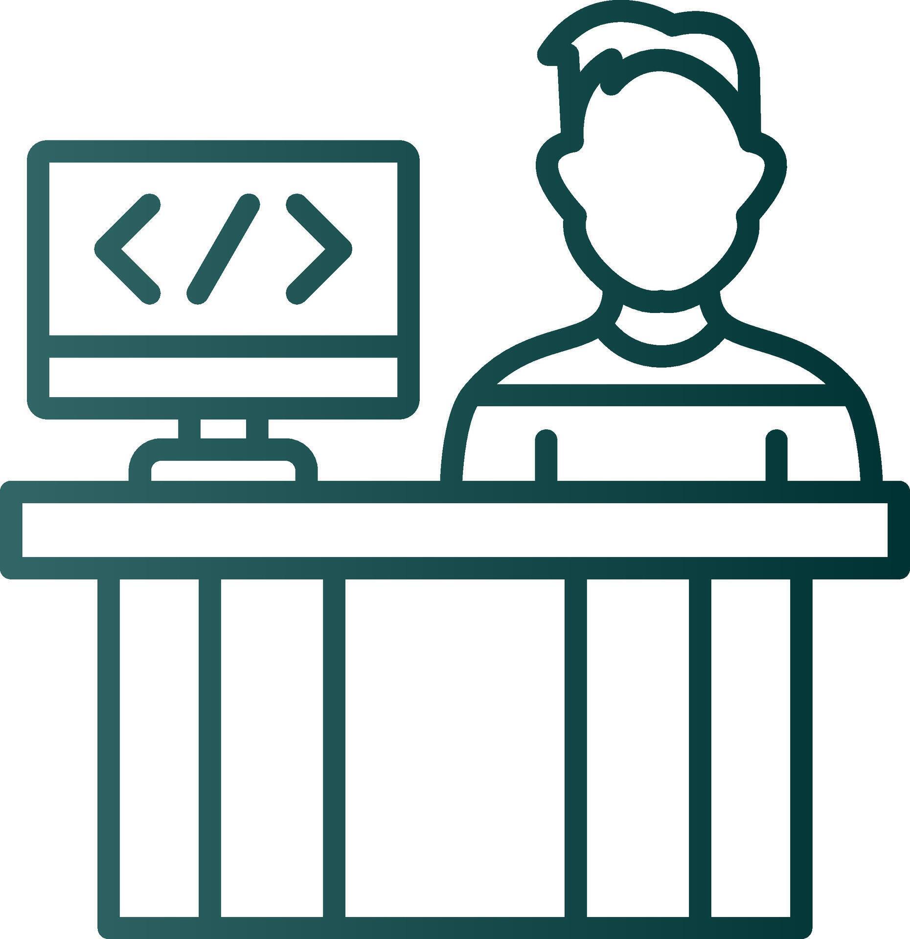 Programmer Line Gradient Icon 43700189 Vector Art at Vecteezy