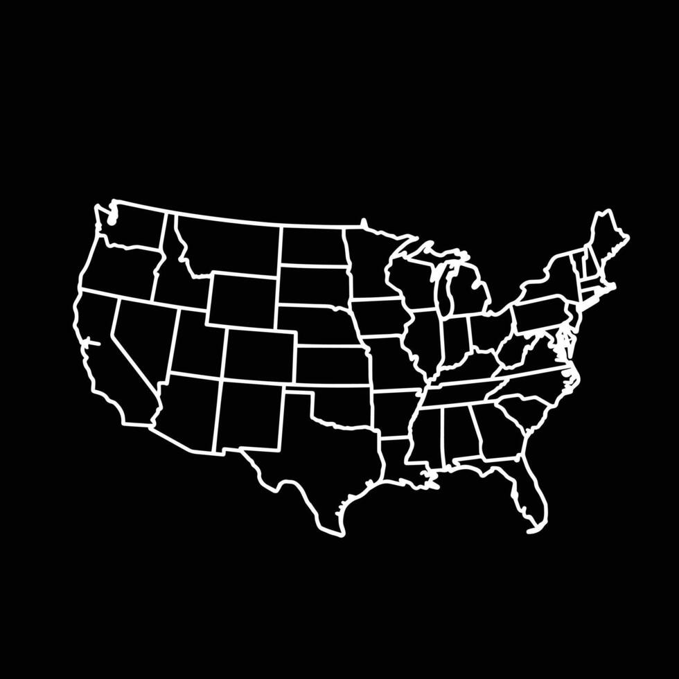 Usa Map Outline Vector
