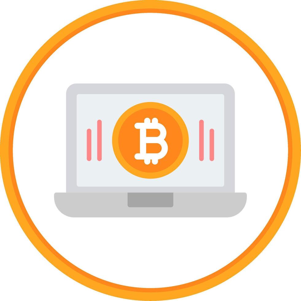Bitcoin Mining Flat Circle Icon 43708042 Vector Art at Vecteezy