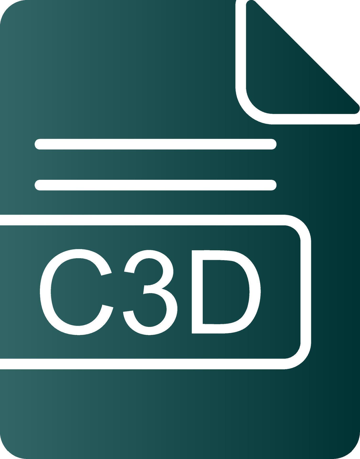 C3D File Format Glyph Gradient Icon 43714237 Vector Art at Vecteezy