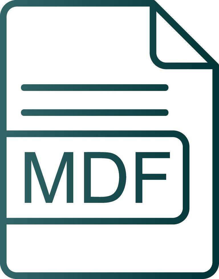 Mdf File Format Line Gradient Icon 43715550 Vector Art At Vecteezy