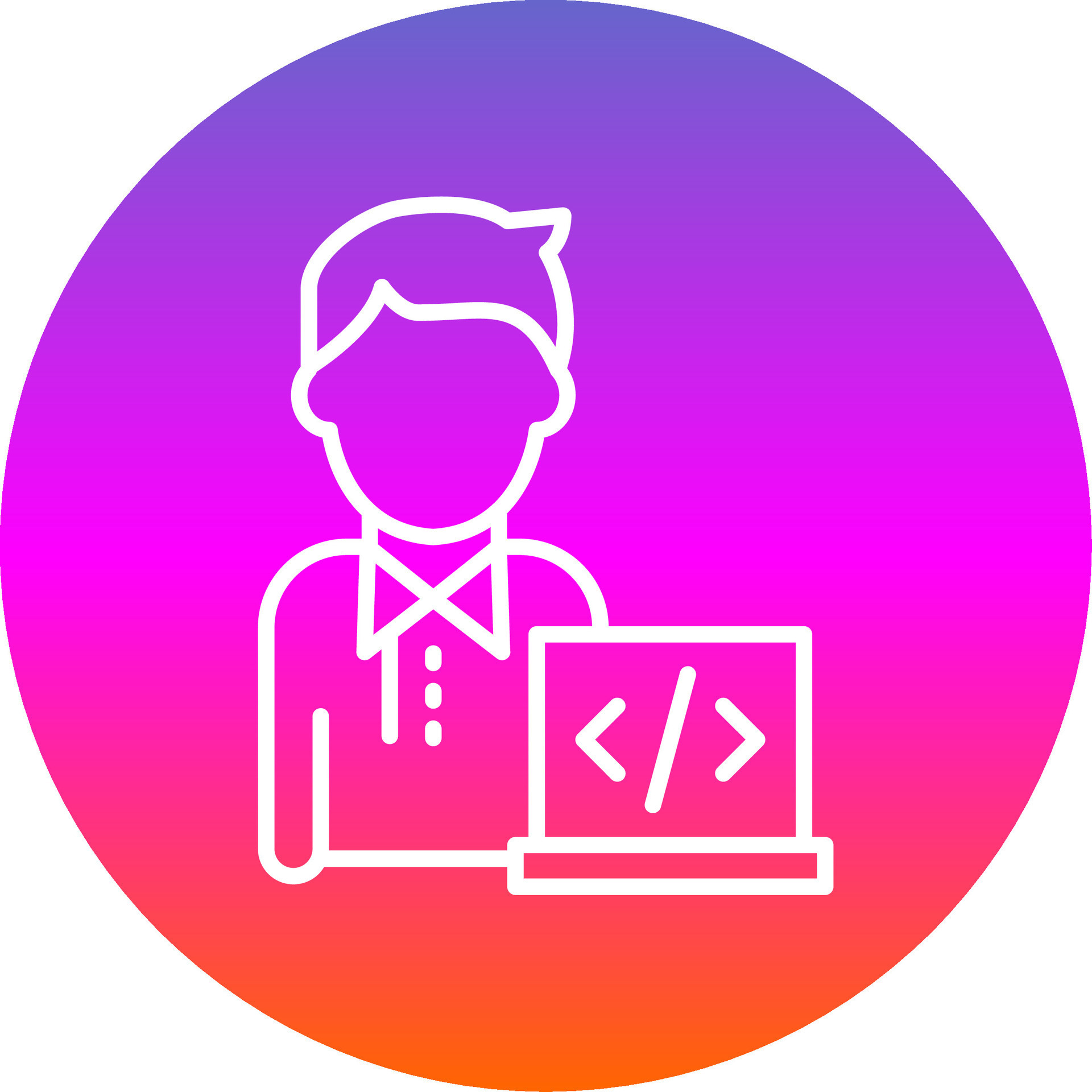 Programmer Line Gradient Circle Icon 43717637 Vector Art at Vecteezy