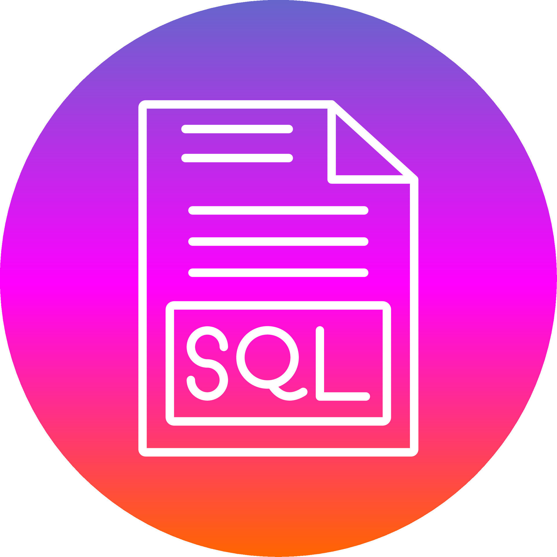 Sql Line Gradient Circle Icon 43717709 Vector Art at Vecteezy