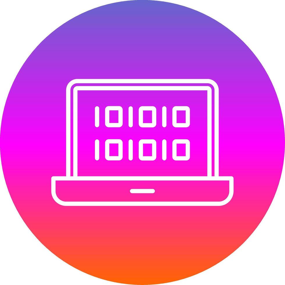 Binary Code Line Gradient Circle Icon 43718214 Vector Art At Vecteezy