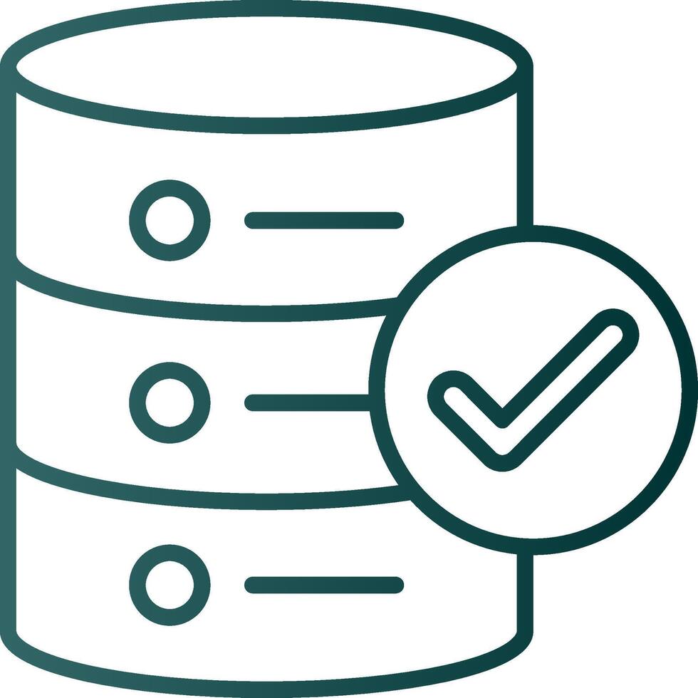 Approved Database Line Gradient Icon 43718891 Vector Art at Vecteezy