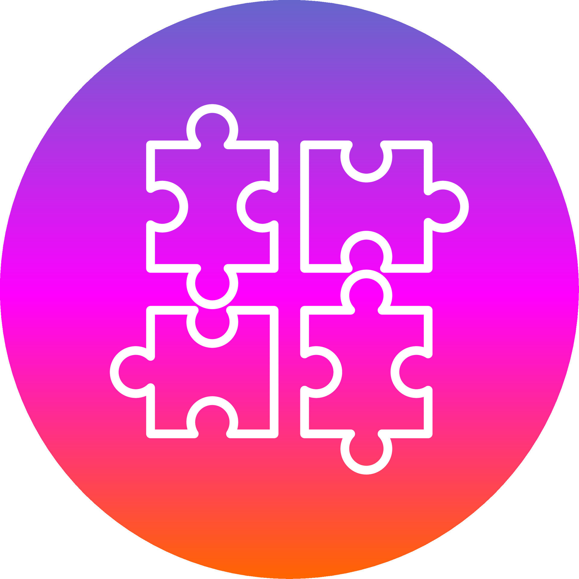 Jigsaw Line Gradient Circle Icon 43719115 Vector Art At Vecteezy