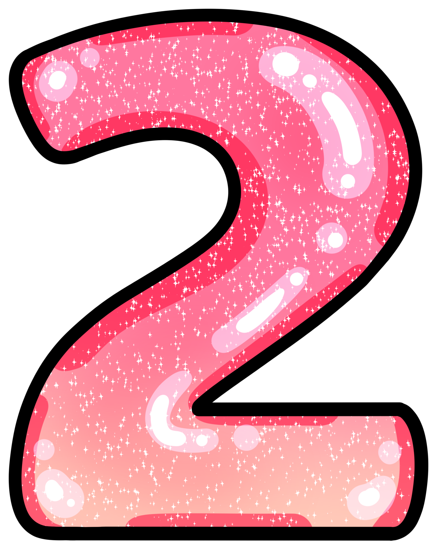 hand drawn number 2 pink color tone with jelly texture 43735154 PNG