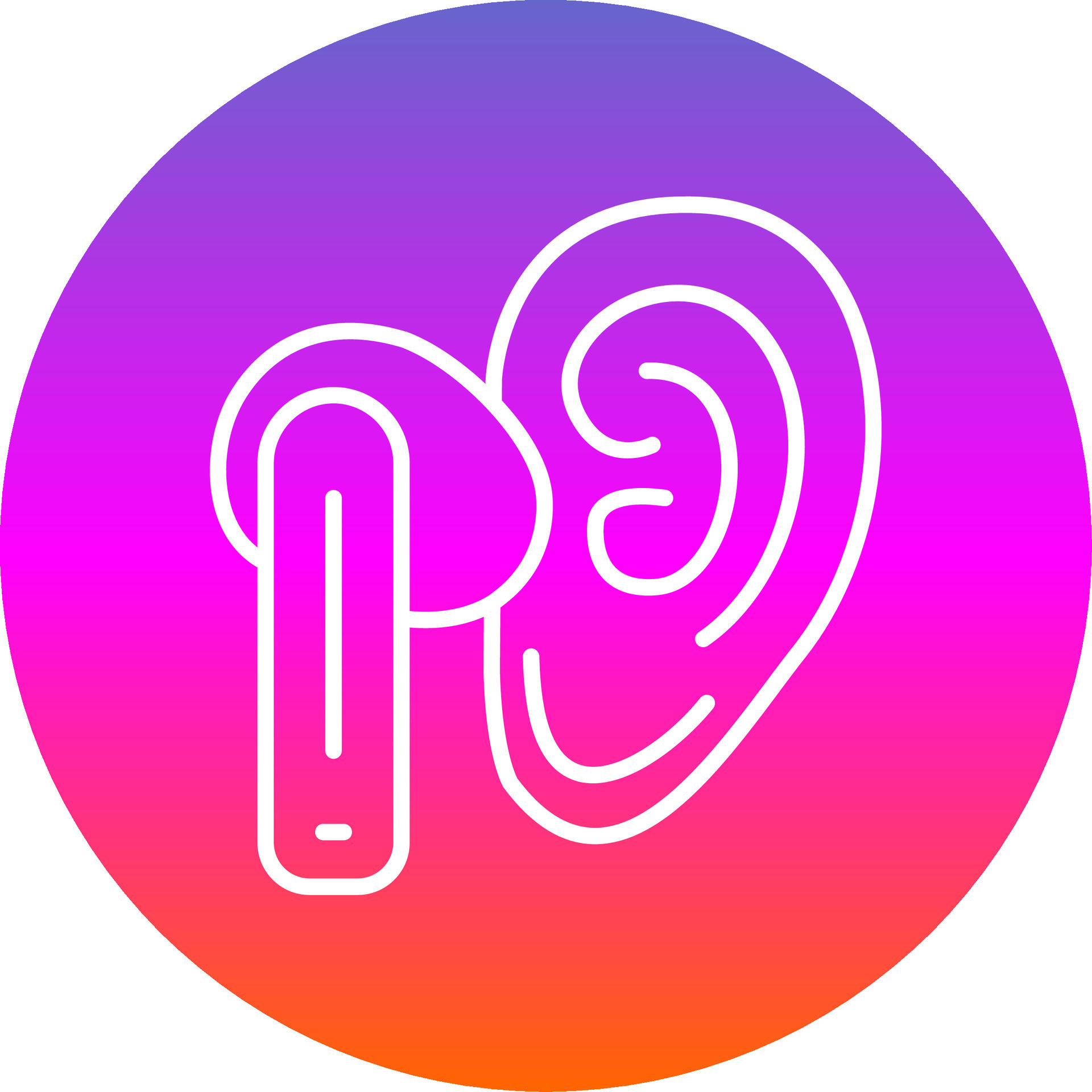 Earbud Line Gradient Circle Icon 43737765 Vector Art At Vecteezy