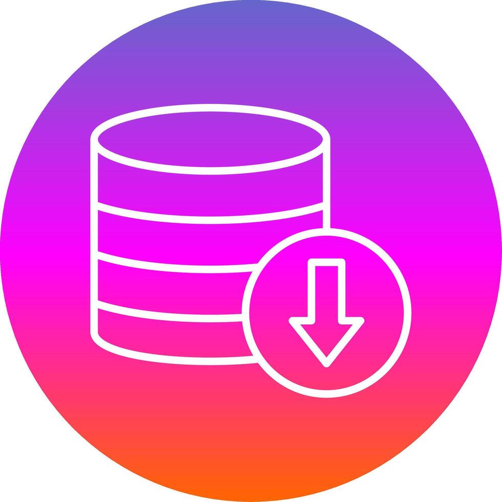 Database Download Line Gradient Circle Icon 43737899 Vector Art At Vecteezy