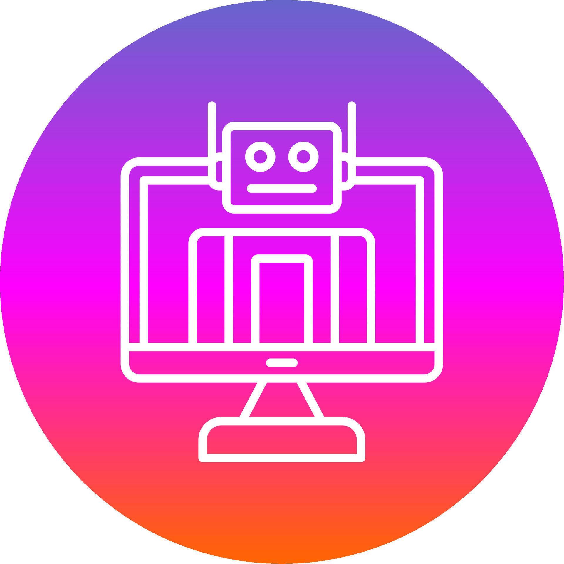 Bot Line Gradient Circle Icon 43738098 Vector Art at Vecteezy