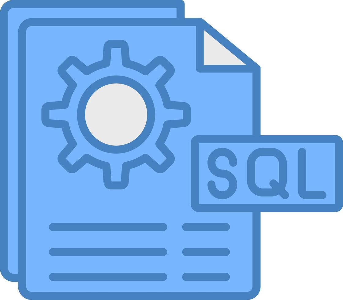 Sql File Line Filled Blue Icon 43738759 Vector Art at Vecteezy