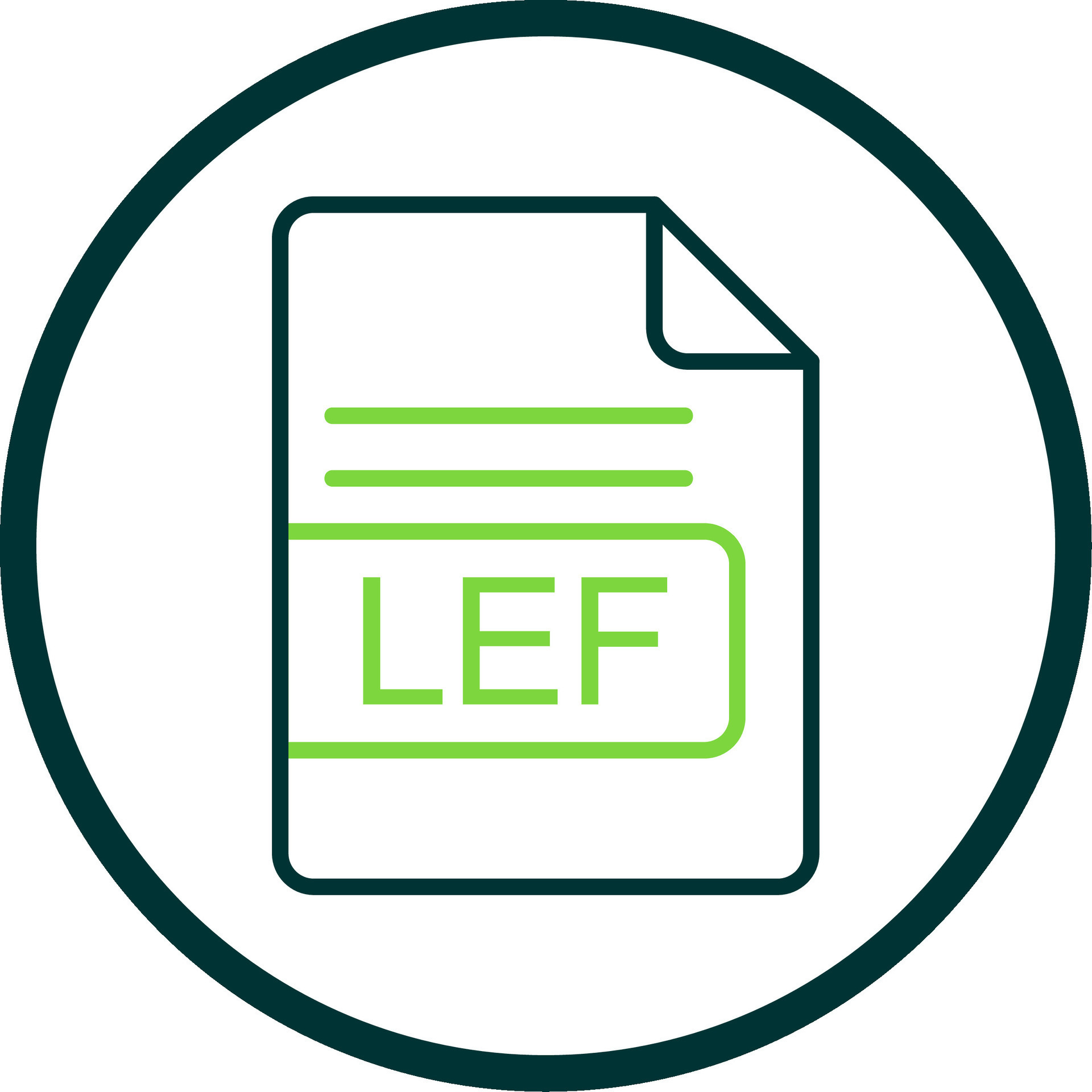Lef File Format Line Circle Icon Design 43755299 Vector Art At Vecteezy