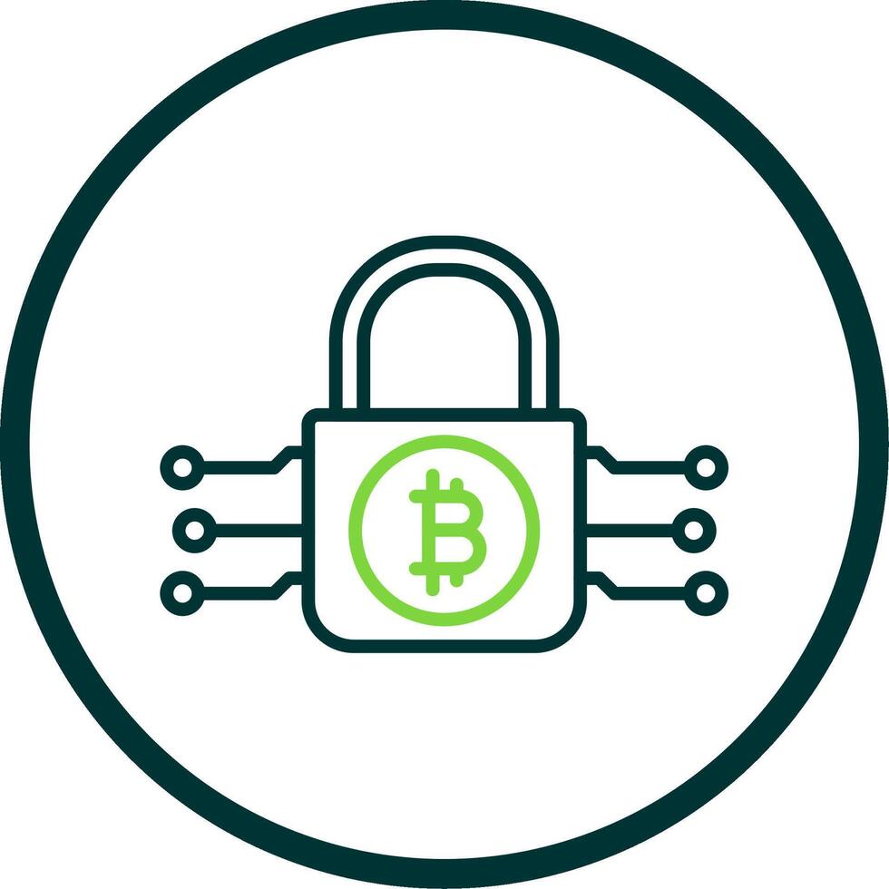 Bitcoin Encryption Line Circle Icon Design 43756650 Vector Art at Vecteezy