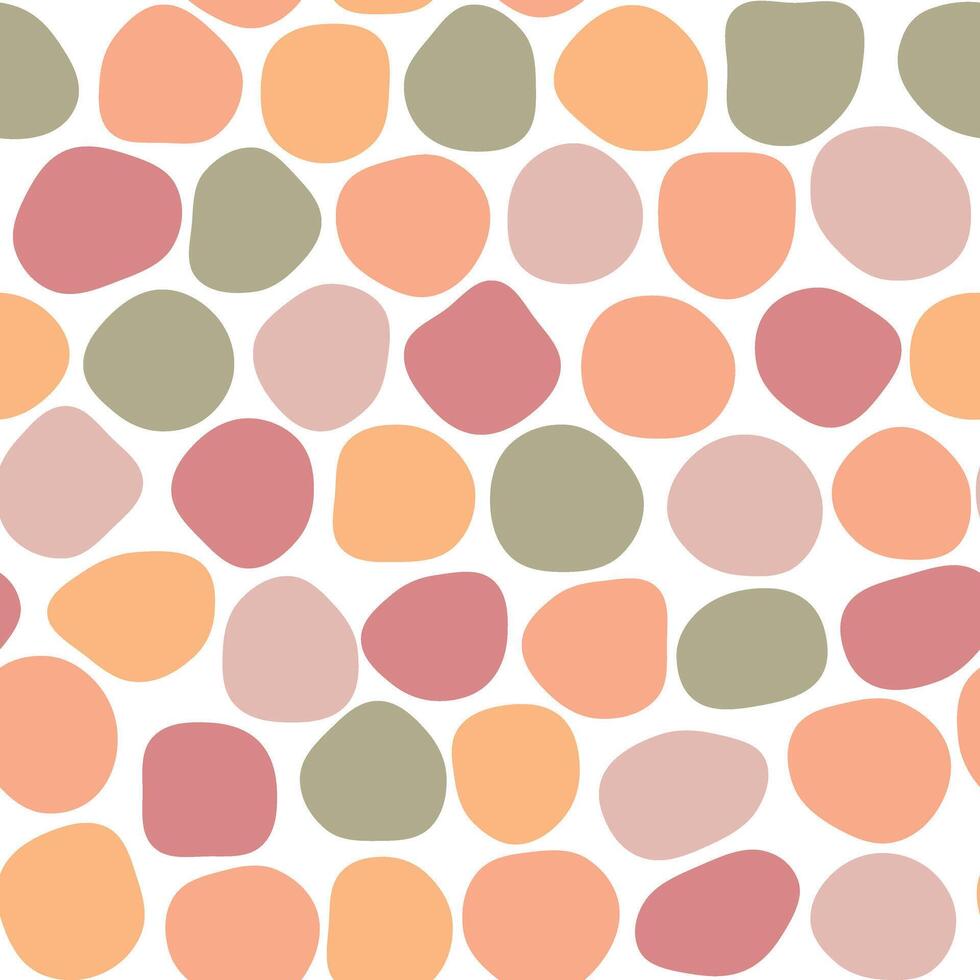Simple Pattern With Blobs Seamless Stone Design Colorful Abstract Organic Shape Print Trendy