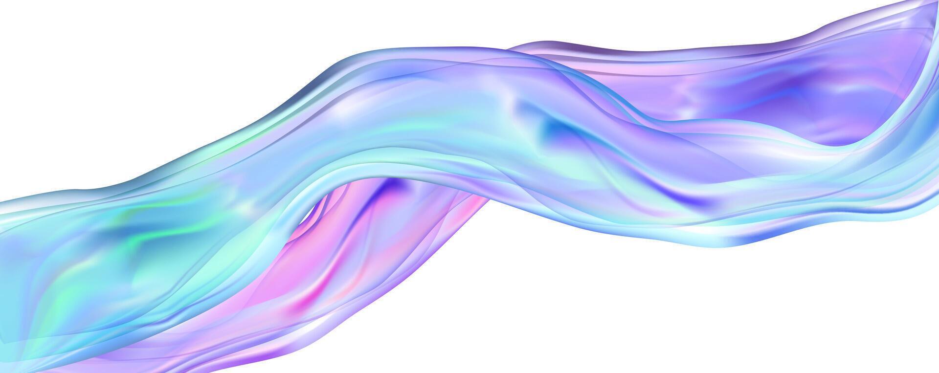 Abstract holographic wave.Flow iridescent fluid.Dynamic spectrum ribbon. 43763305 Vector Art at ...