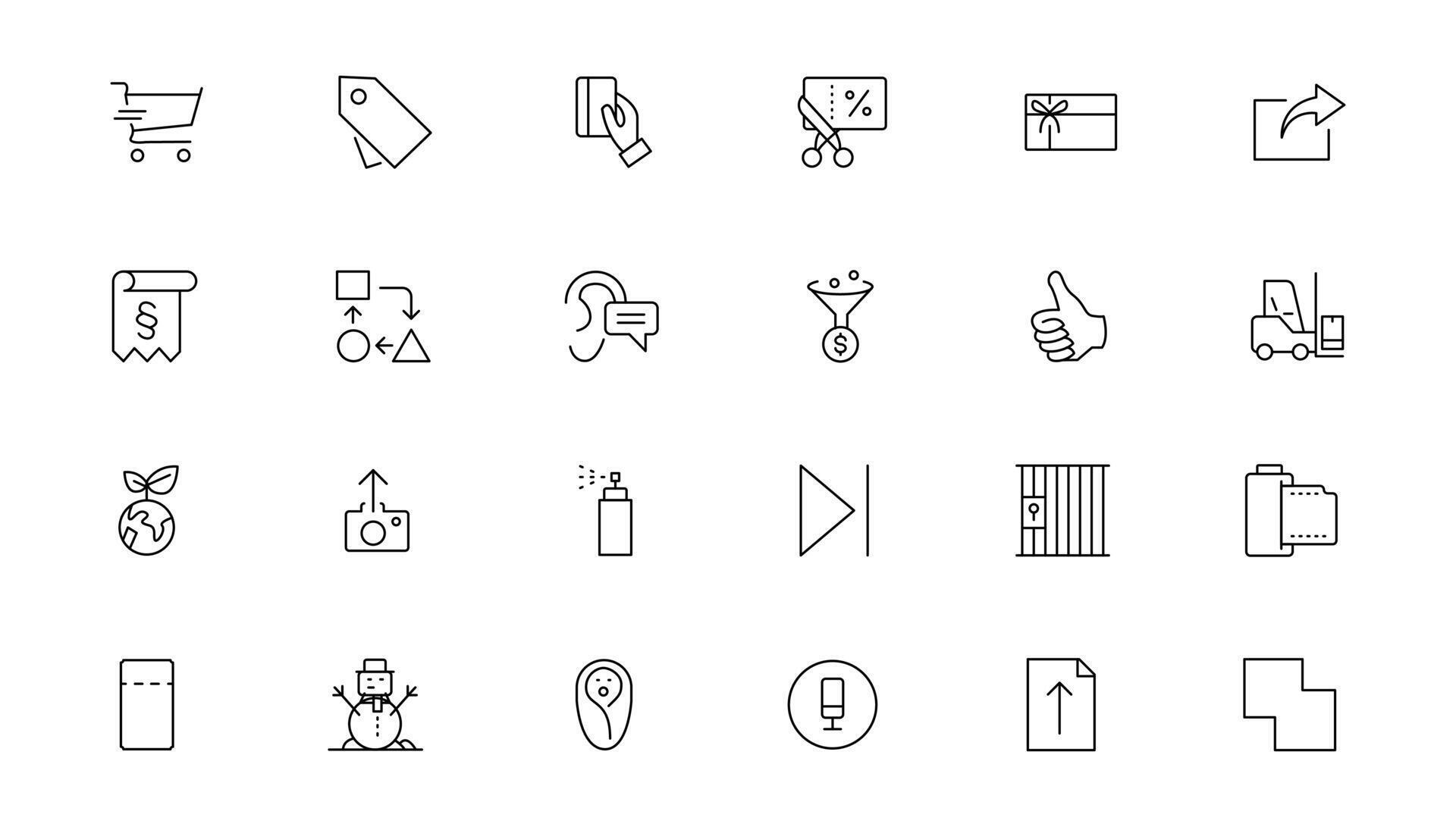 Set of thin line web icon set, simple outline icons collection, Pixel Perfect icons, Simple ...