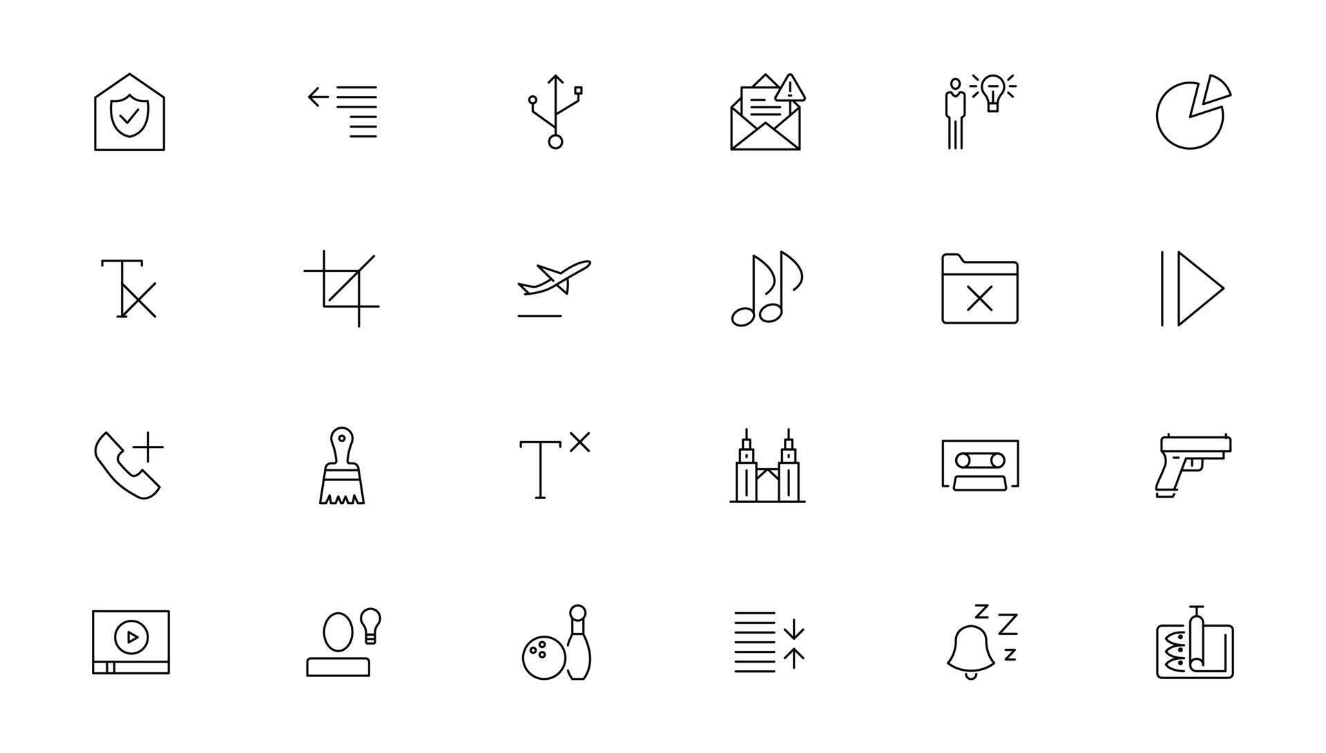 thin line icons set. Thin line simple outline icons, Pixel Perfect ...