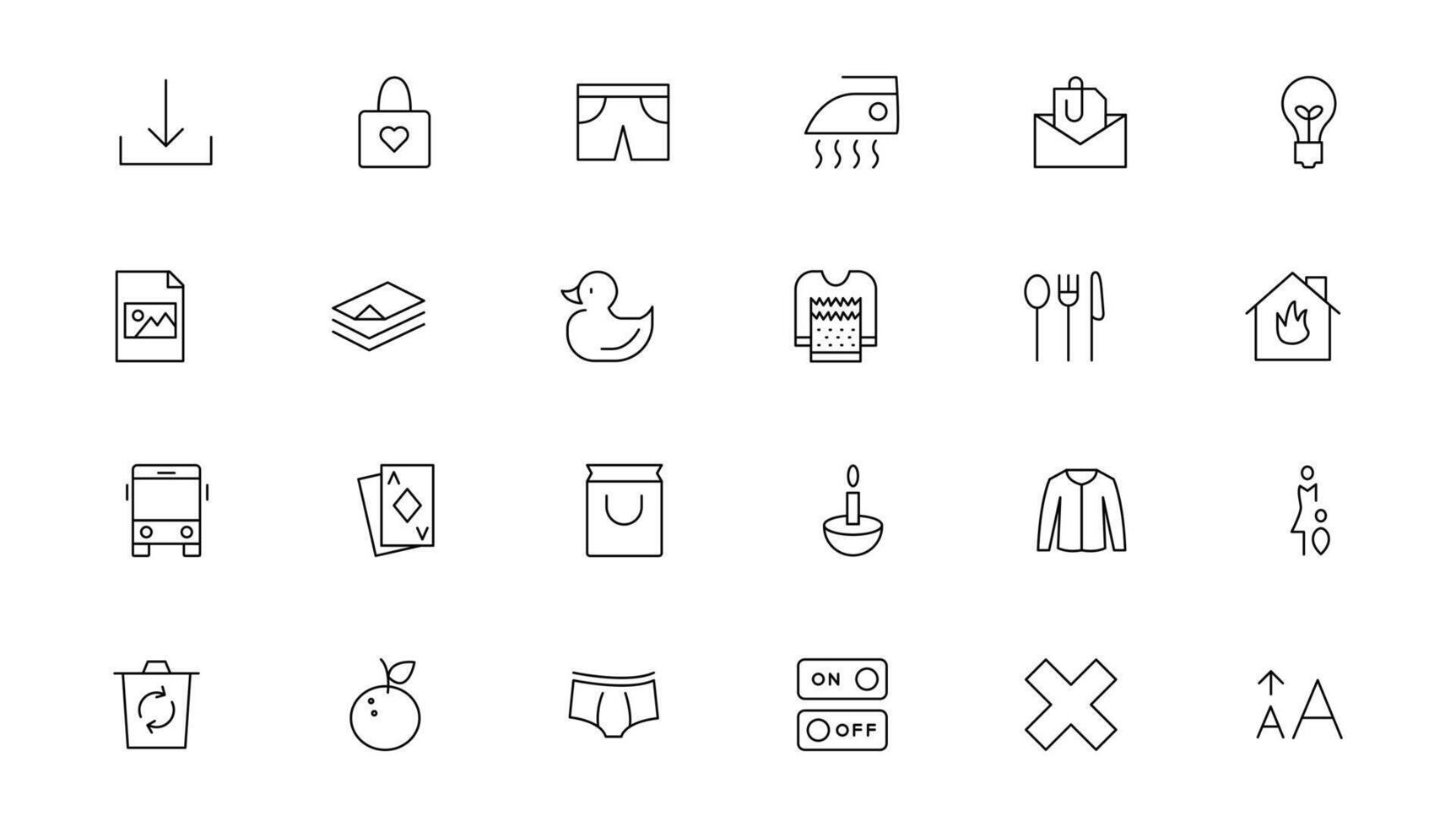 Set Of Thin Line Web Icon Set Simple Outline Icons Collection Pixel
