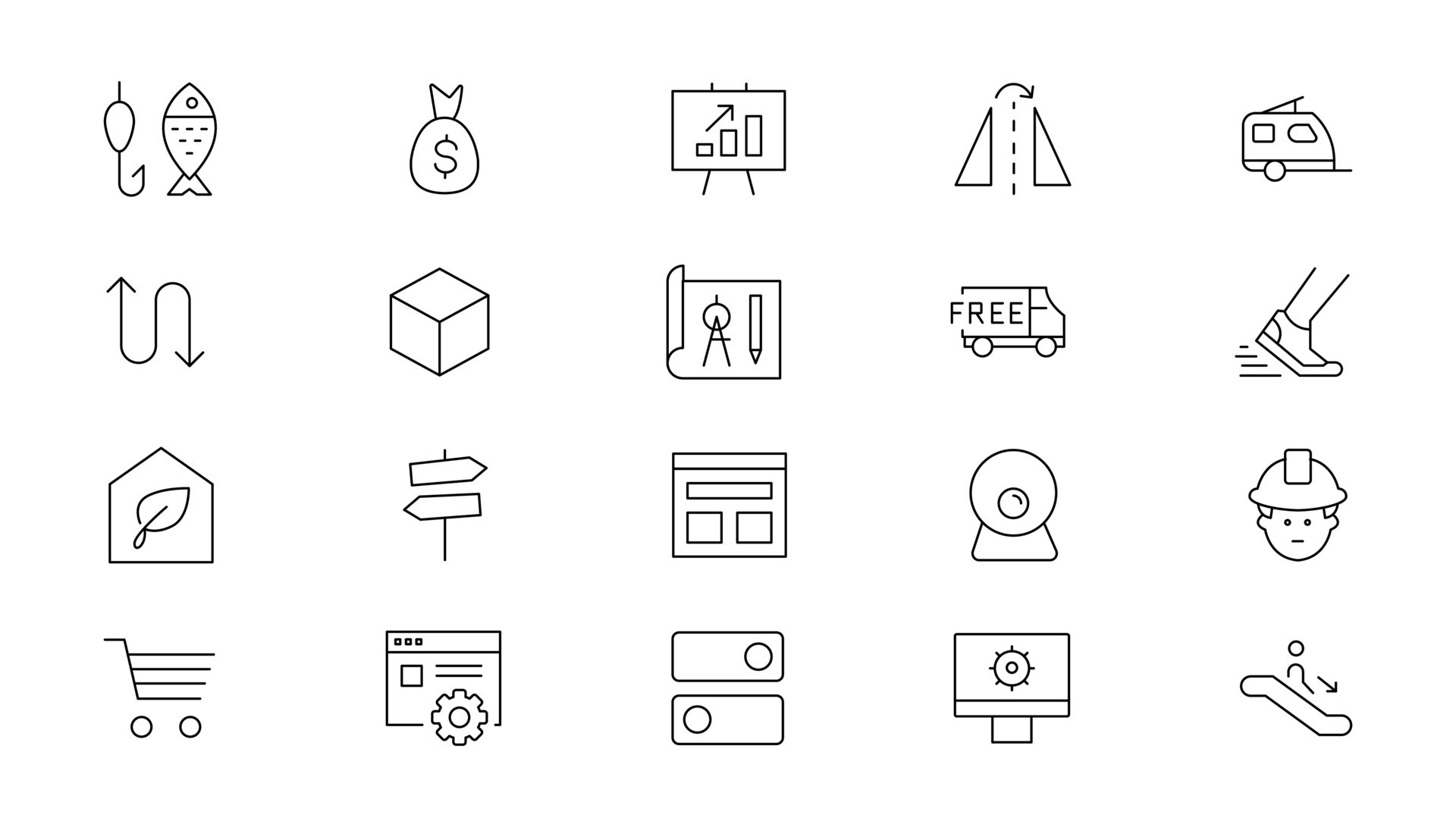 Set of thin line web icon set, simple outline icons collection, Pixel Perfect icons, Simple ...