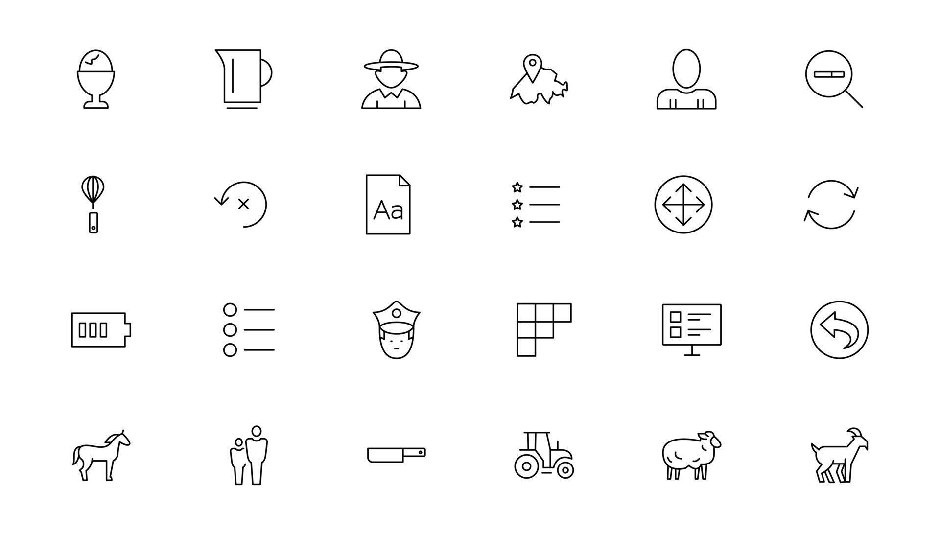 thin line icons set. Thin line simple outline icons, Pixel Perfect ...