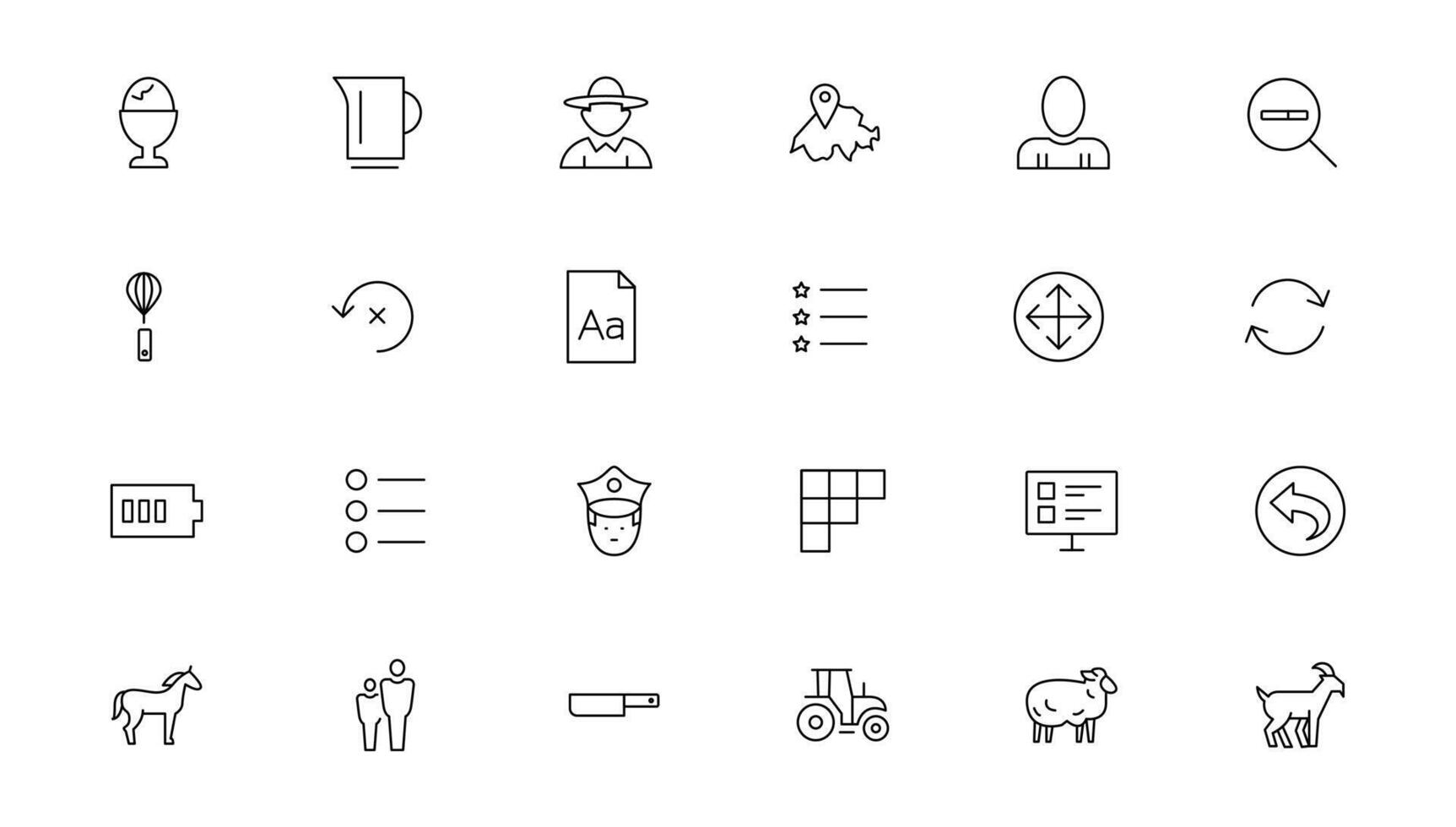 thin line icons set. Thin line simple outline icons, Pixel Perfect ...