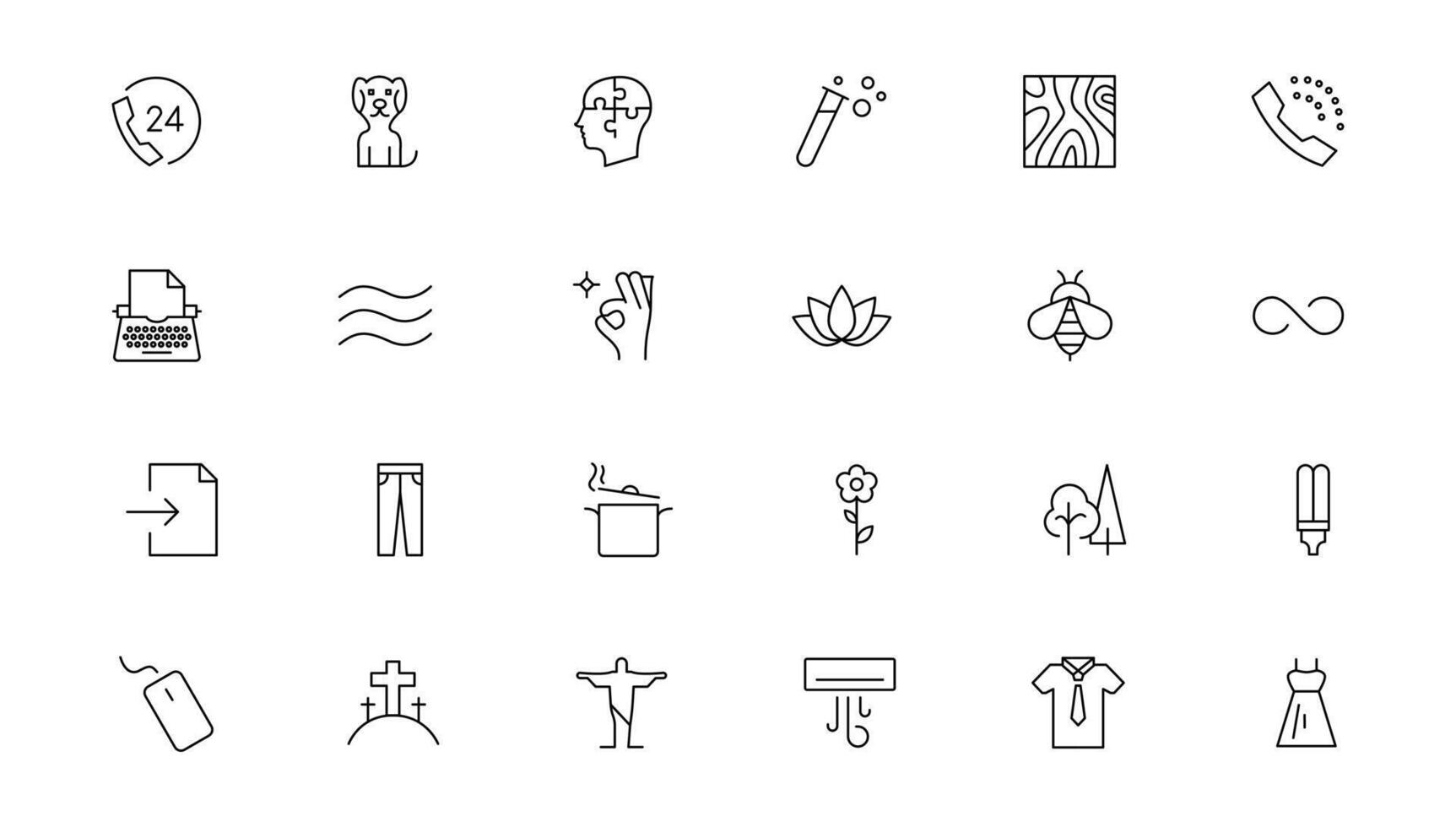 Set Of Thin Line Web Icon Set Simple Outline Icons Collection Pixel