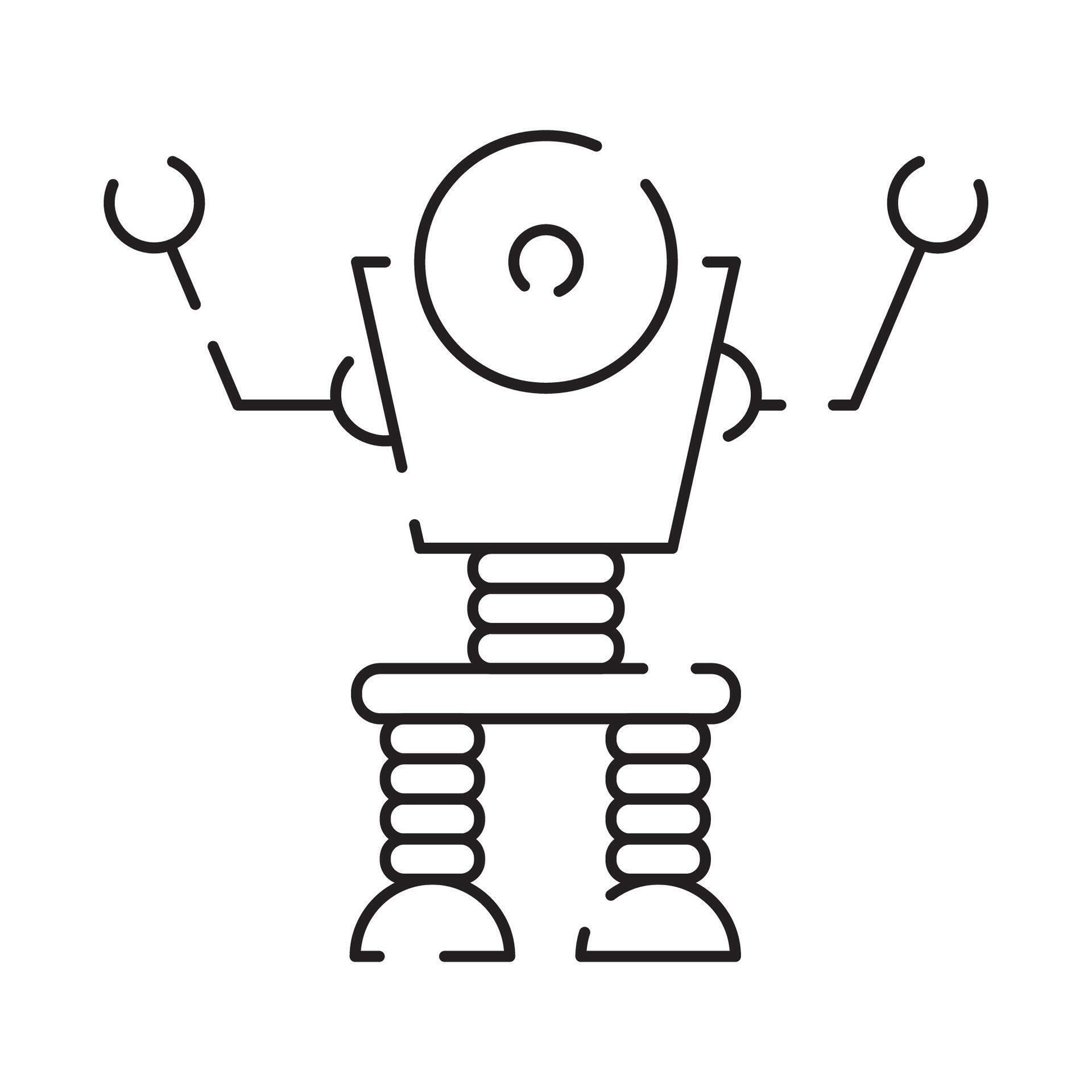 Chatbot line icon. Humanoid robot. Personal voice assistance. Smart ...