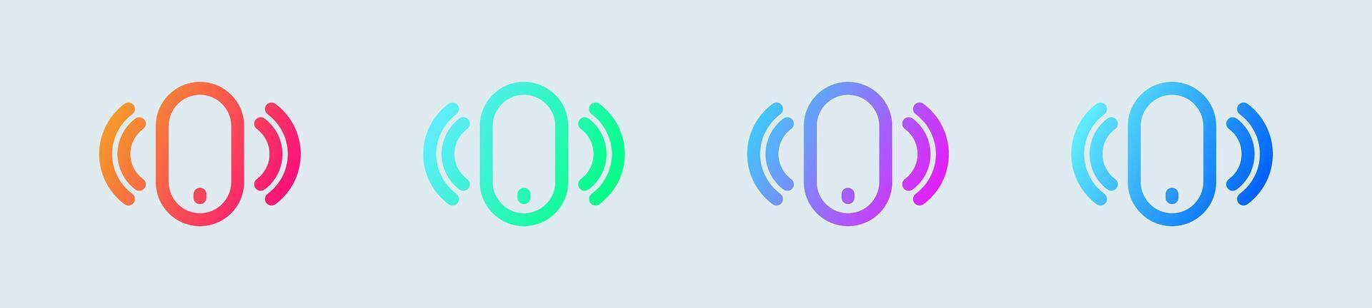 Remote Line Icon In Gradient Colors Keyless Control Signs Illustration