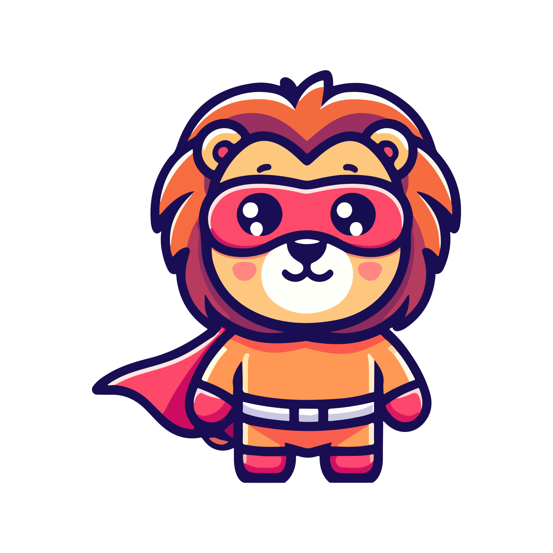 cartoon cute lion hero icon character 43767752 PNG