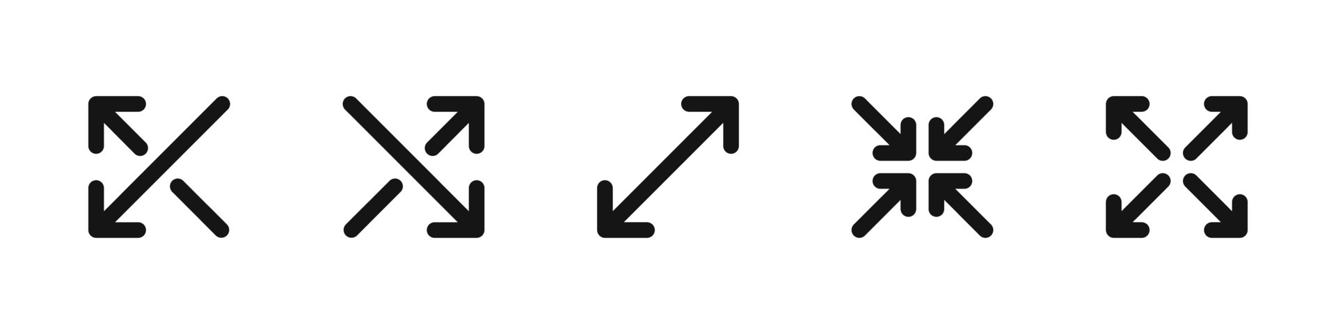 Maximize and minimize icon set. Arrow size change icons. 43768317 Vector Art at Vecteezy