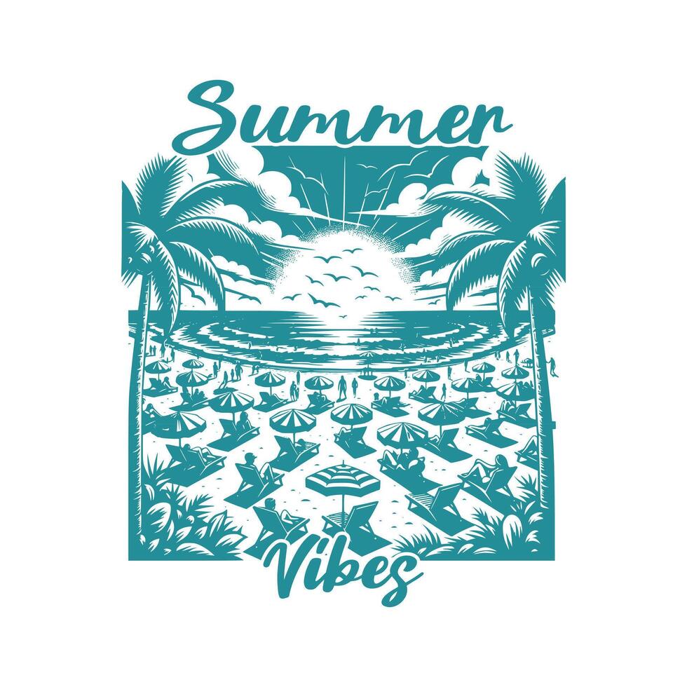 Summer vibes t shirt design 43772338 Vector Art at Vecteezy