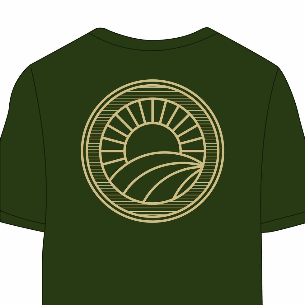 Simple Line Art T Shirt Design Sunrise On The Plantation 43802737 Vector Art At Vecteezy