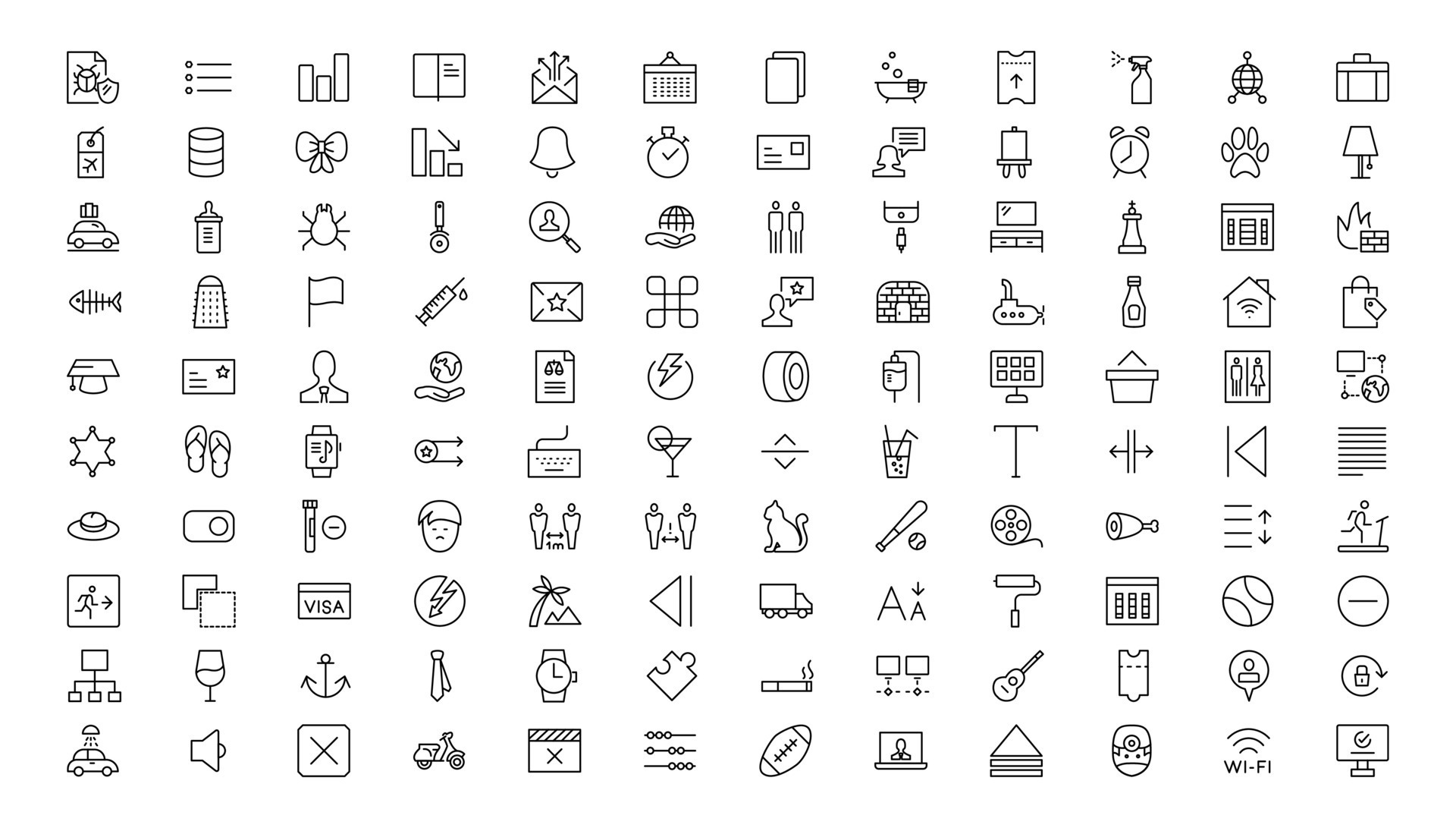 Set of thin line web icon set, simple outline icons collection, Pixel Perfect icons, Simple ...