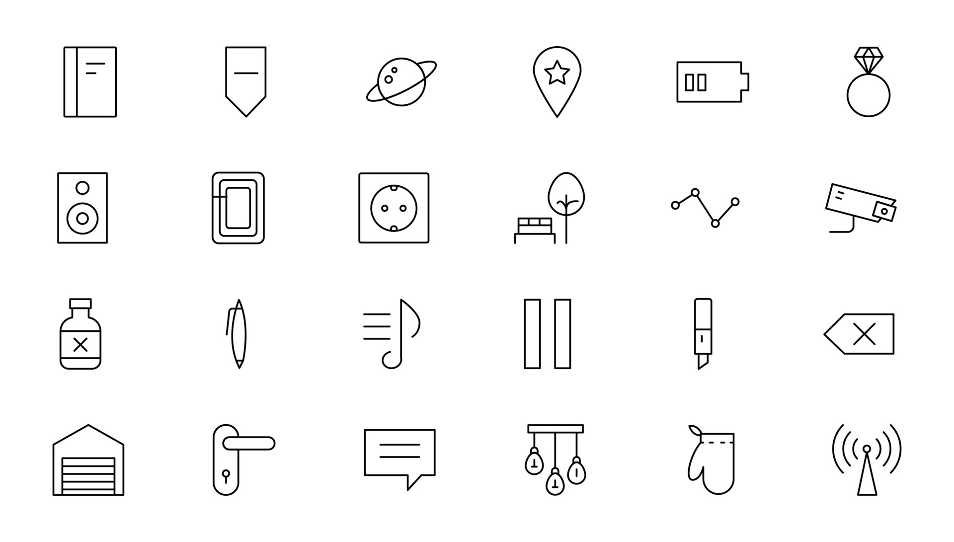 Set of thin line web icon set, simple outline icons collection, Pixel Perfect icons, Simple ...