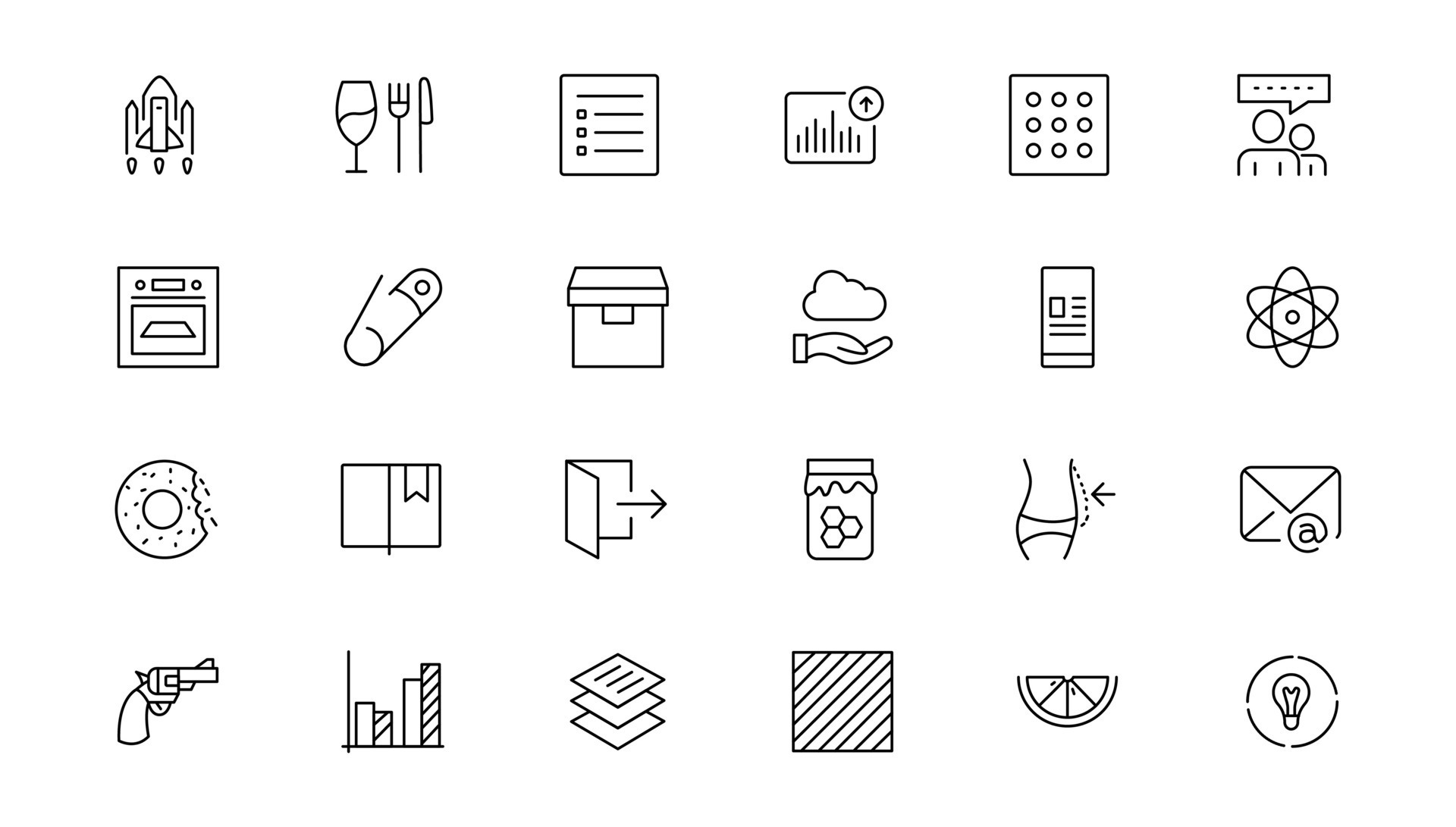Set Of Thin Line Web Icon Set Simple Outline Icons Collection Pixel Perfect Icons Simple