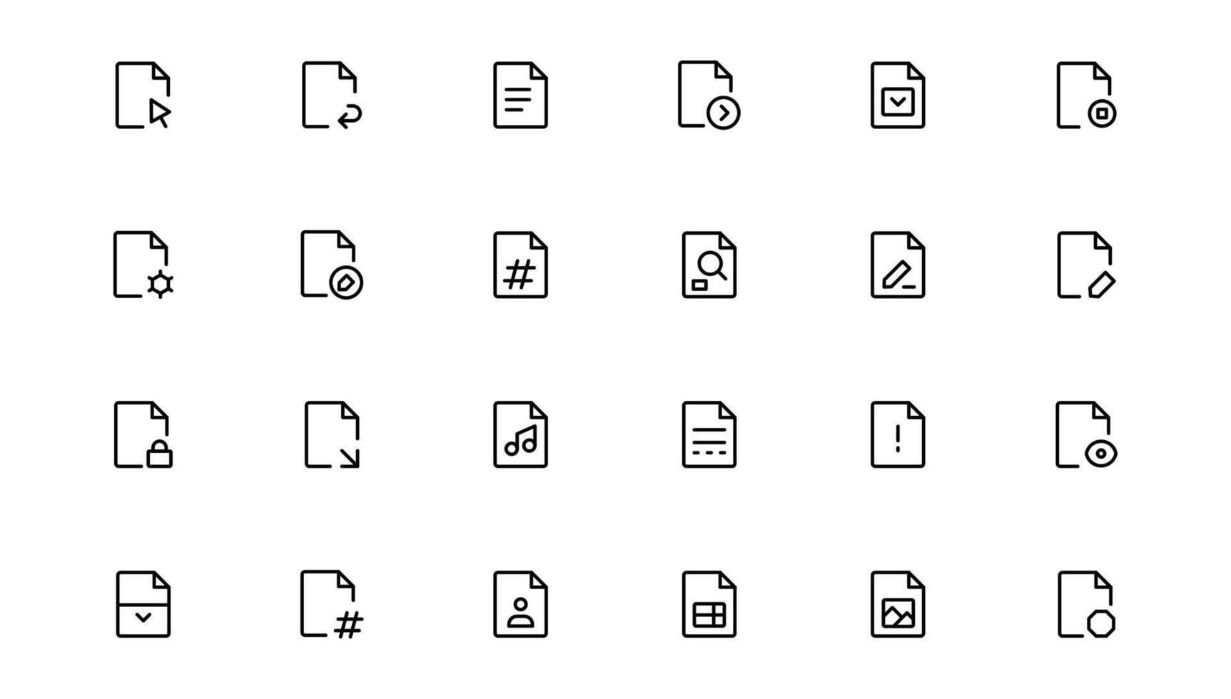 Document line icon set. Documents symbol collection. Different ...