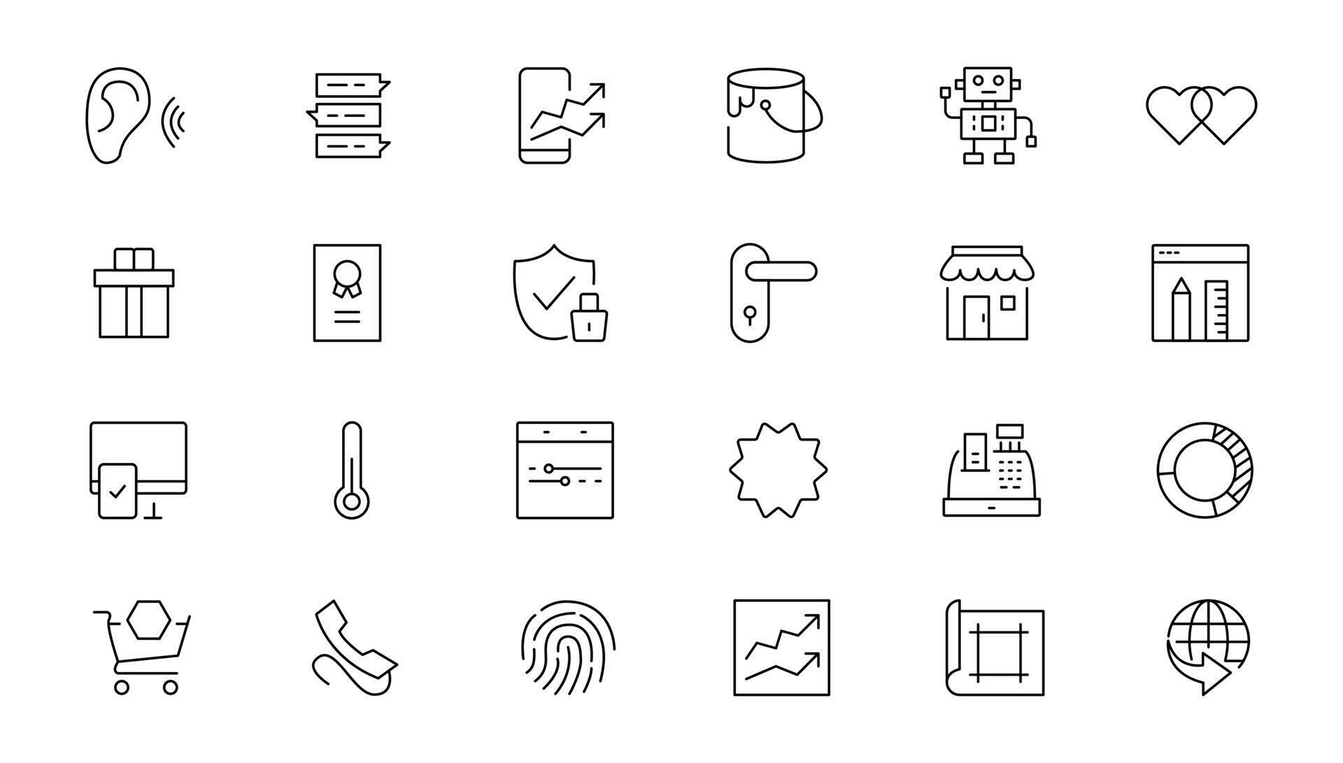 Set Of Thin Line Web Icon Set Simple Outline Icons Collection Pixel Perfect Icons Simple