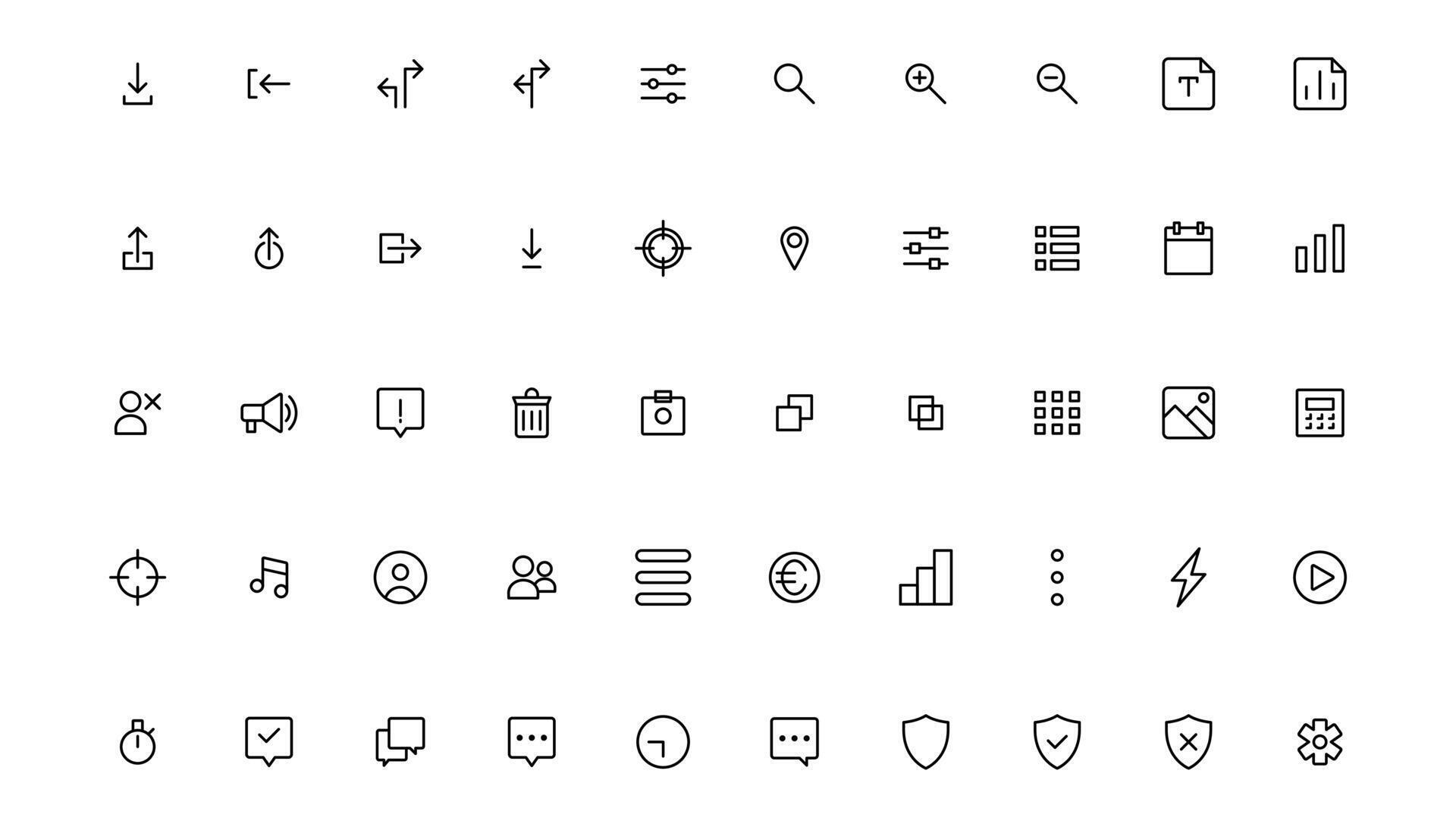 Ui Ux Icon Set Web And Mobile User Interface Icon Set Collectionoutline Icon 43806662 Vector