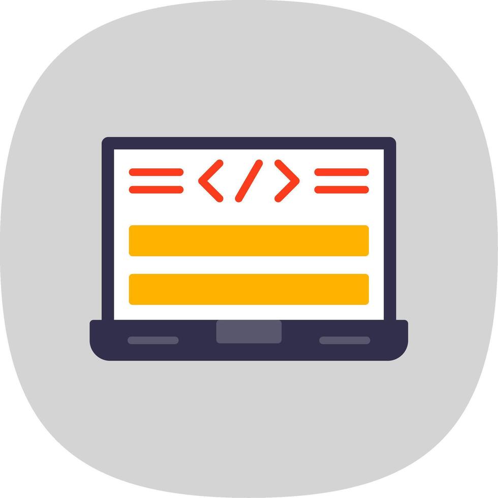 Html Code Flat Curve Icon Design 43809761 Vector Art at Vecteezy