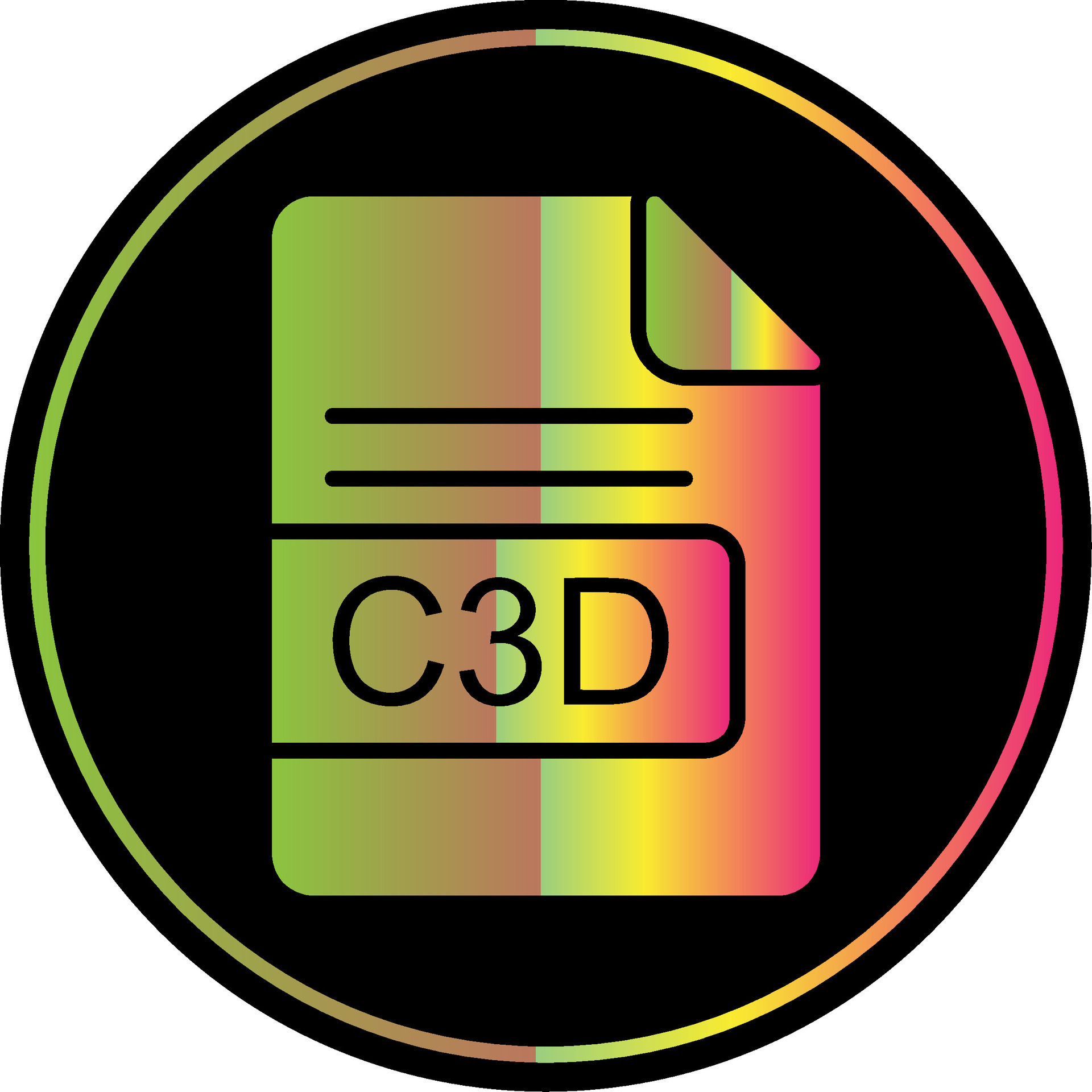 C3d File Format Glyph Due Color Icon Design 43836692 Vector Art At Vecteezy