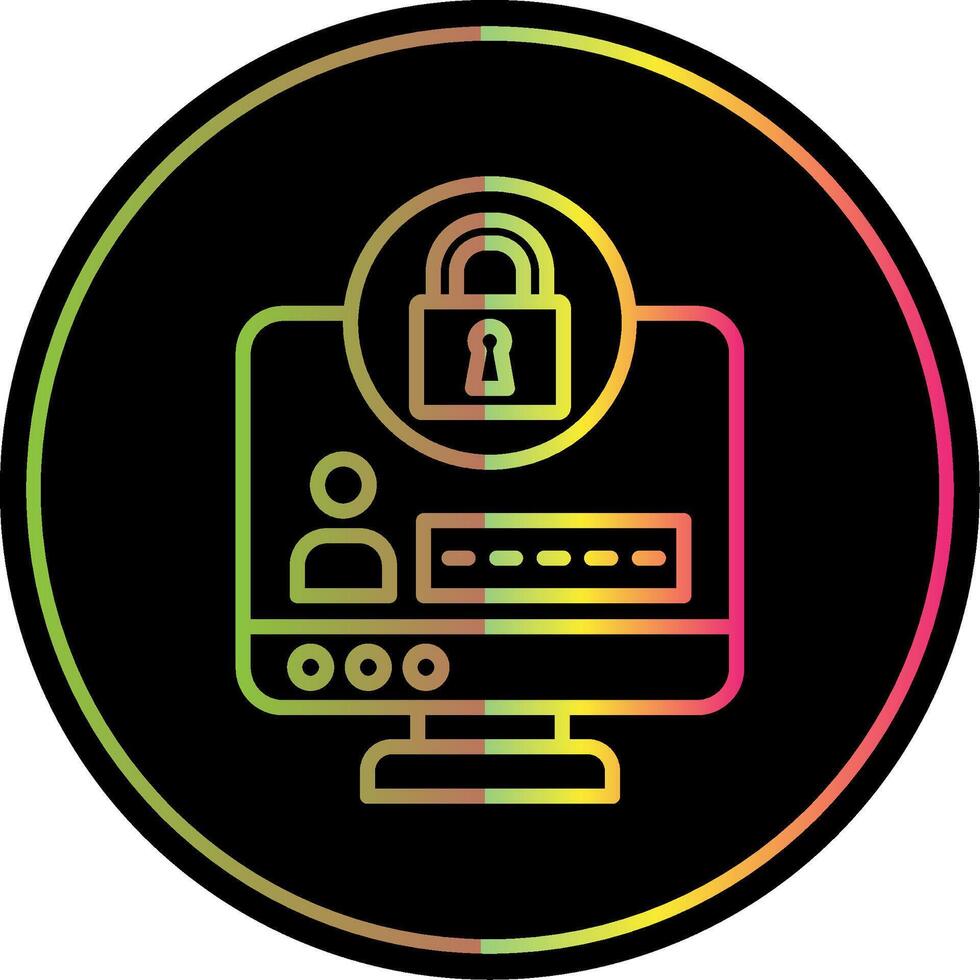 Online Circle Multi Circle Privacy Line Gradient Due Color Icon Design