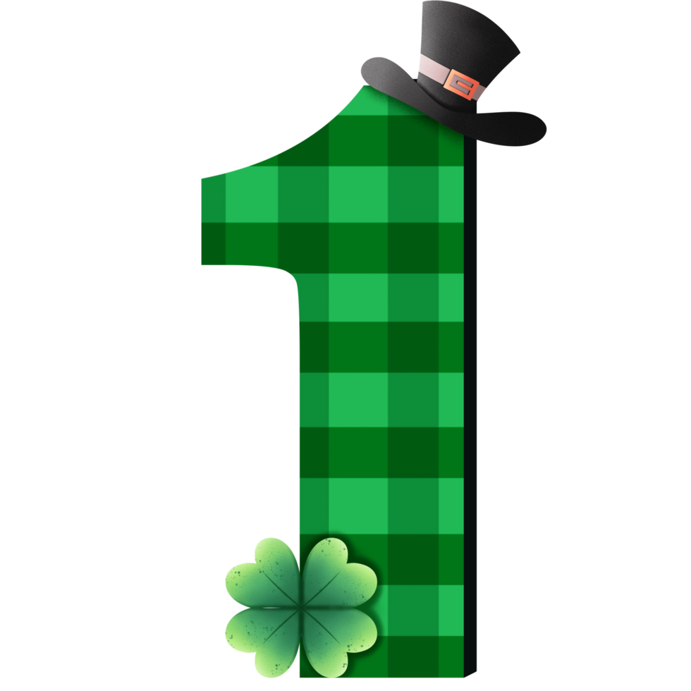Saint patrick journée nombre clipart 43848526 PNG