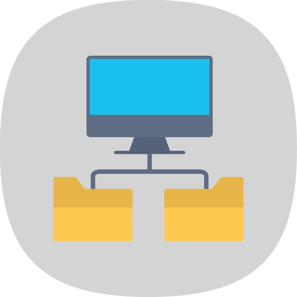 Folders Network Structure Flat Curve Icon Design 43851089 Vector Art at ...