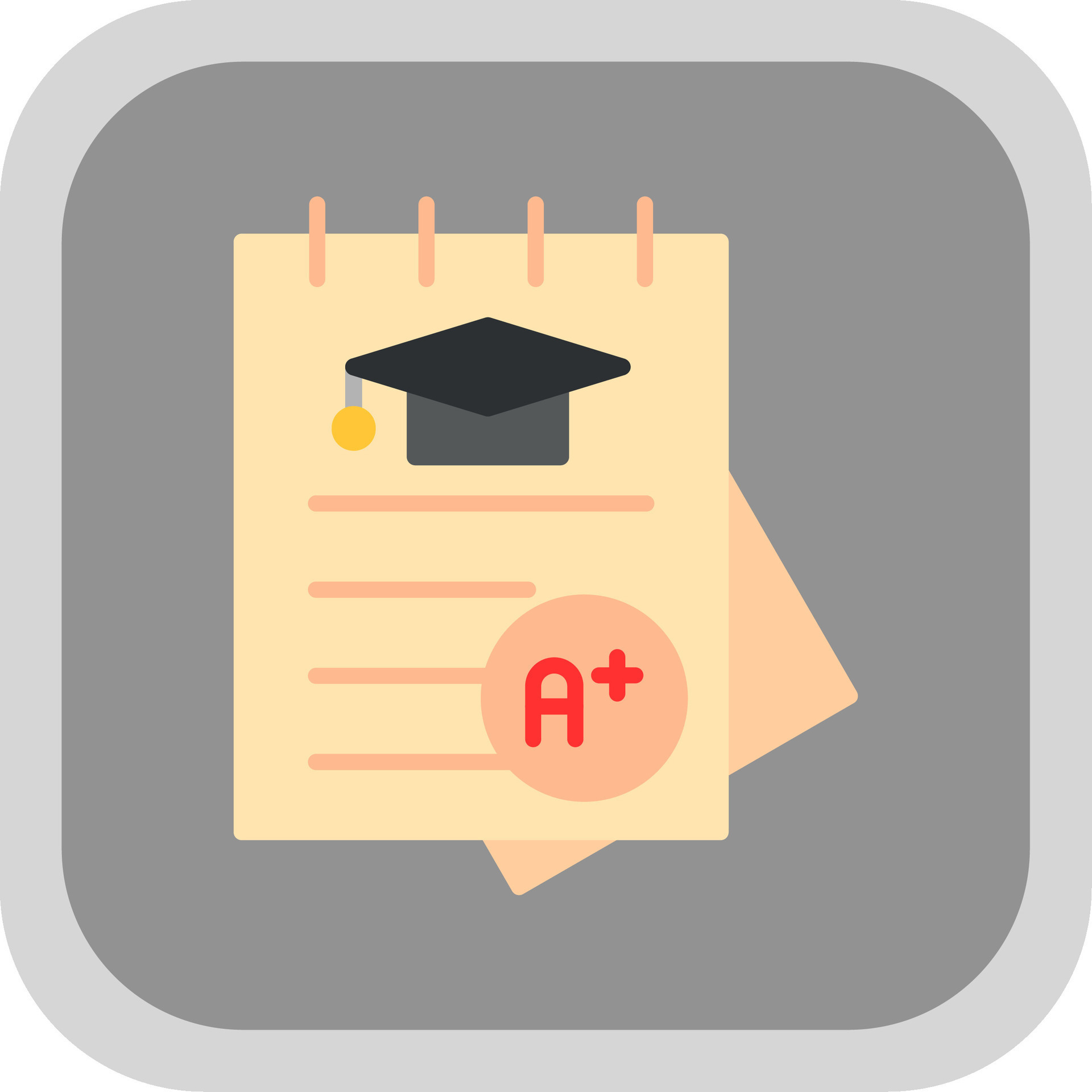 Assignment Flat round corner Icon Design 43884056 Vector Art at Vecteezy