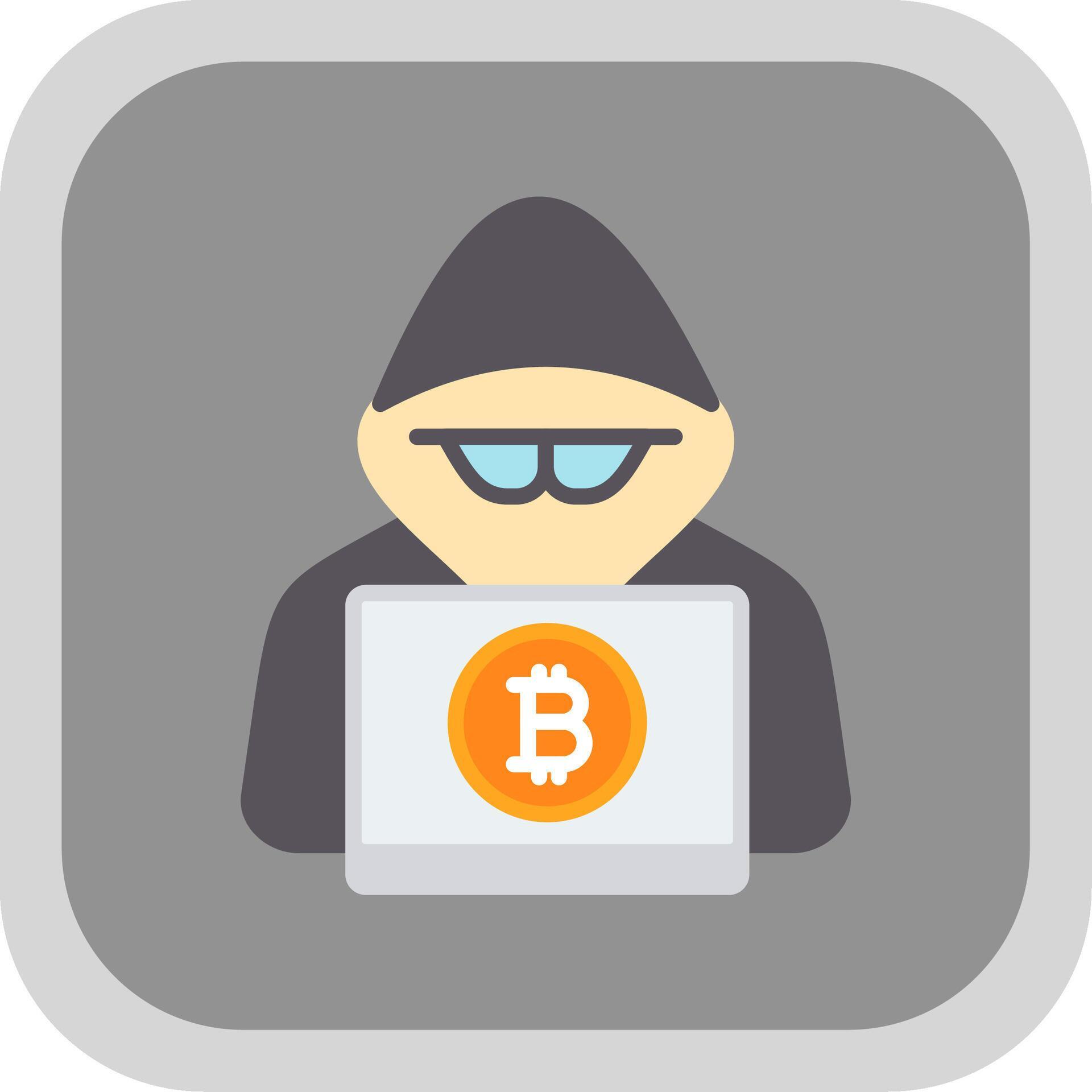 Hacker Flat round corner Icon Design 43887355 Vector Art at Vecteezy